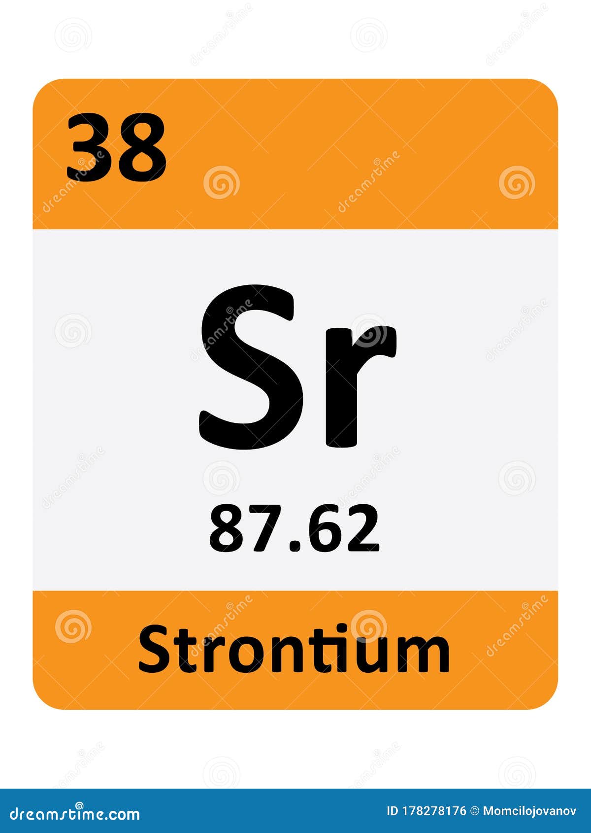 Periodic Table Symbol of Strontium Stock Vector - Illustration of iron ...