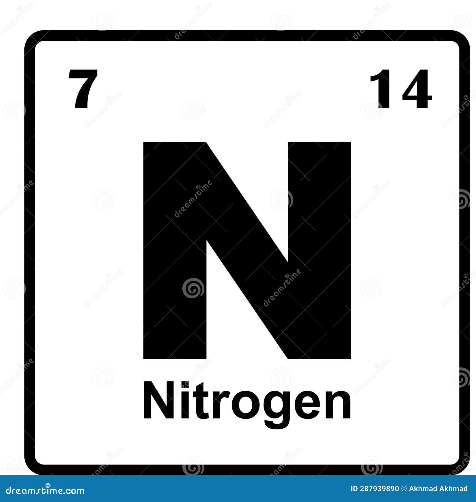 Periodical Nitrogen Element Icon Stock Vector - Illustration of ...