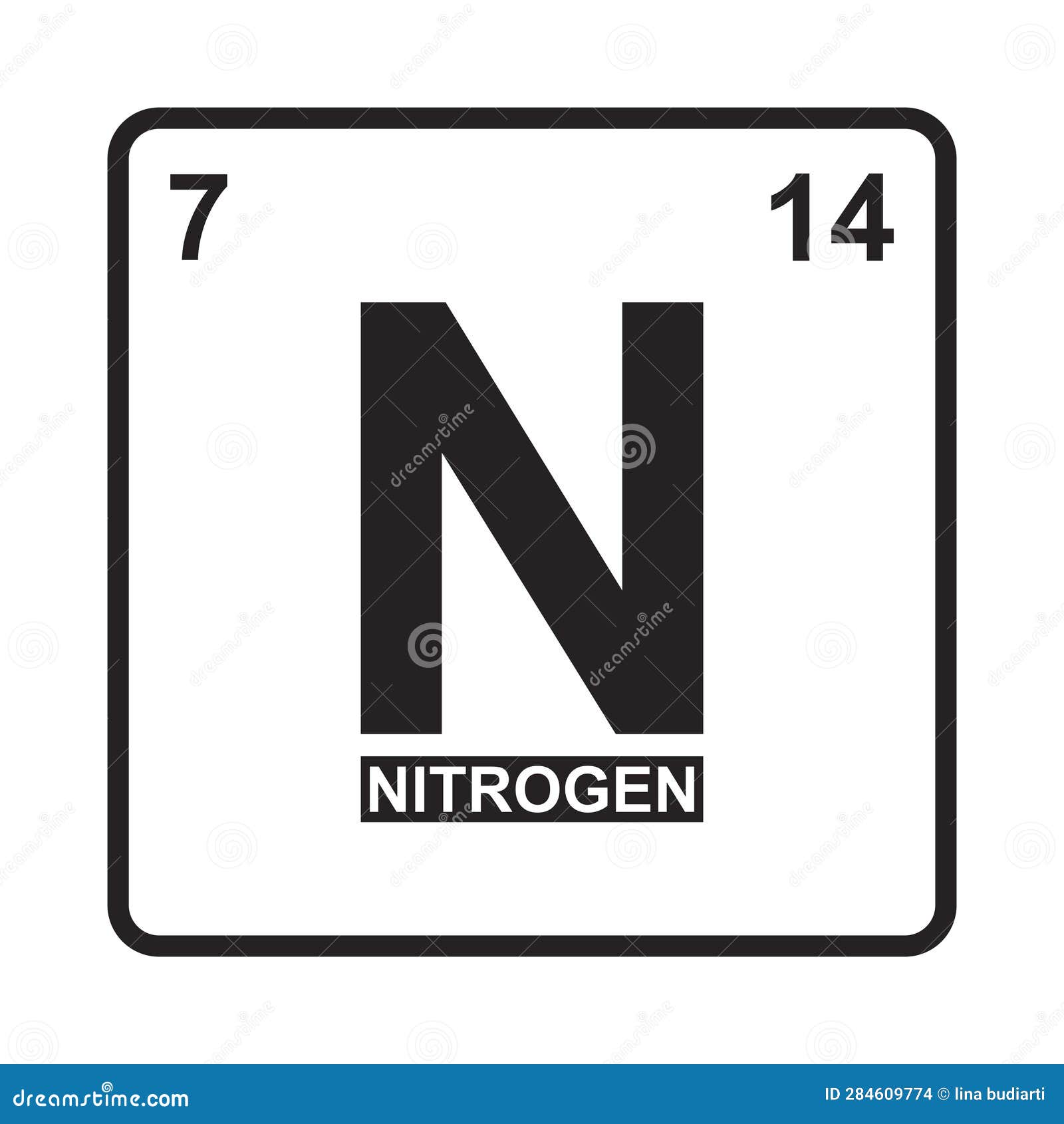 Periodical Nitrogen Element Icon Stock Vector - Illustration of ...