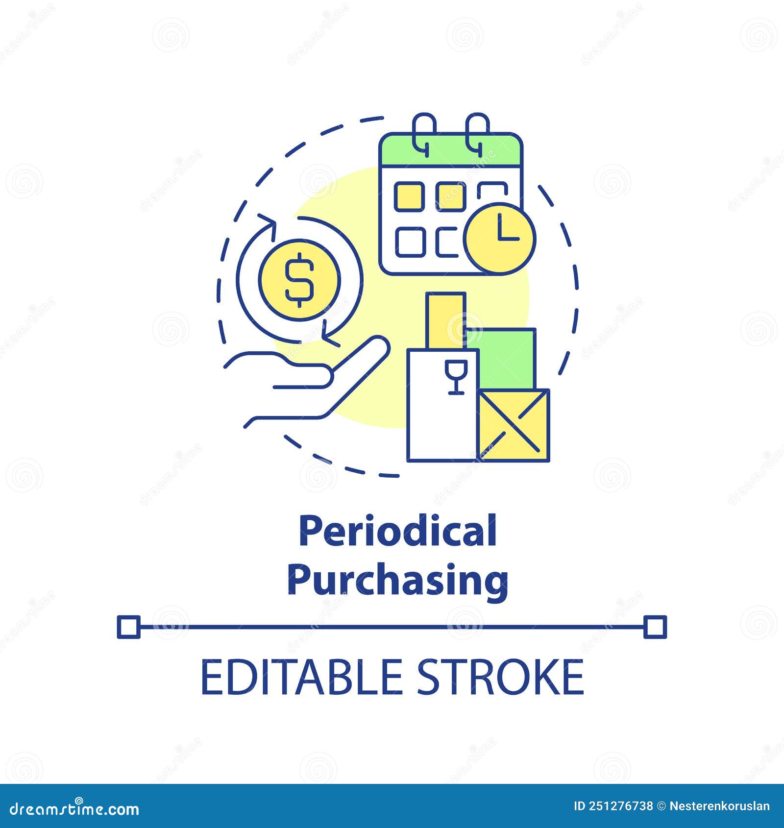 Periodical Purchasing Concept Icon Stock Vector - Illustration of ...