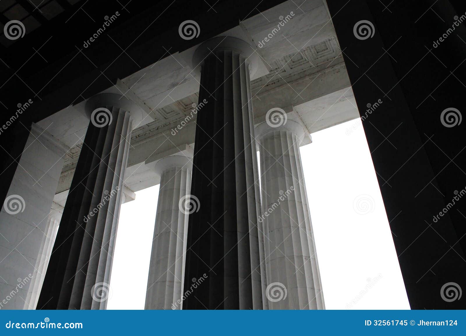Peripheral Ceiling and Columns Lincoln Memorial Editorial Image - Image ...