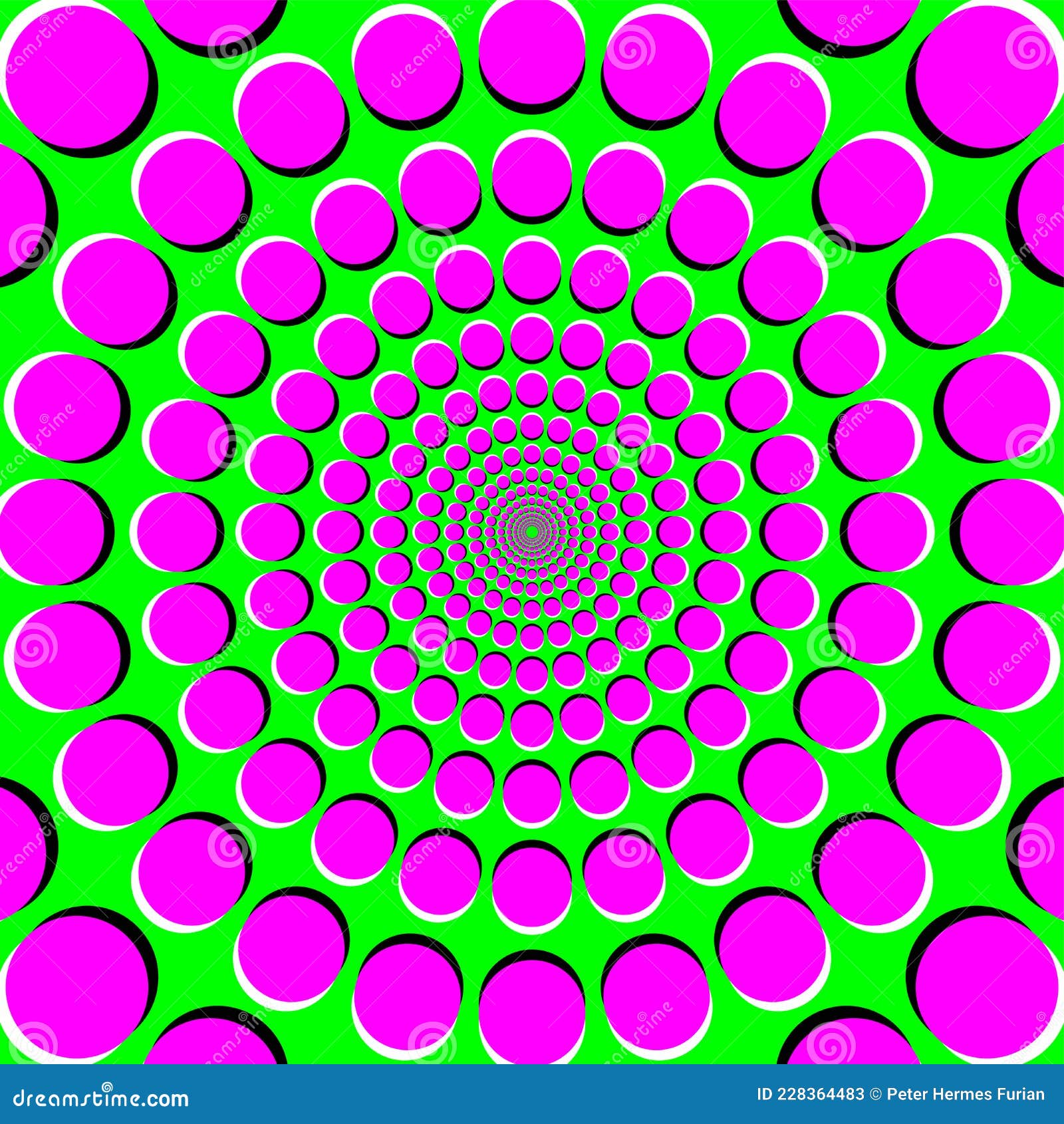 Peripheral Drift Illusion, PDI, a Motion Illusion on Green Background ...