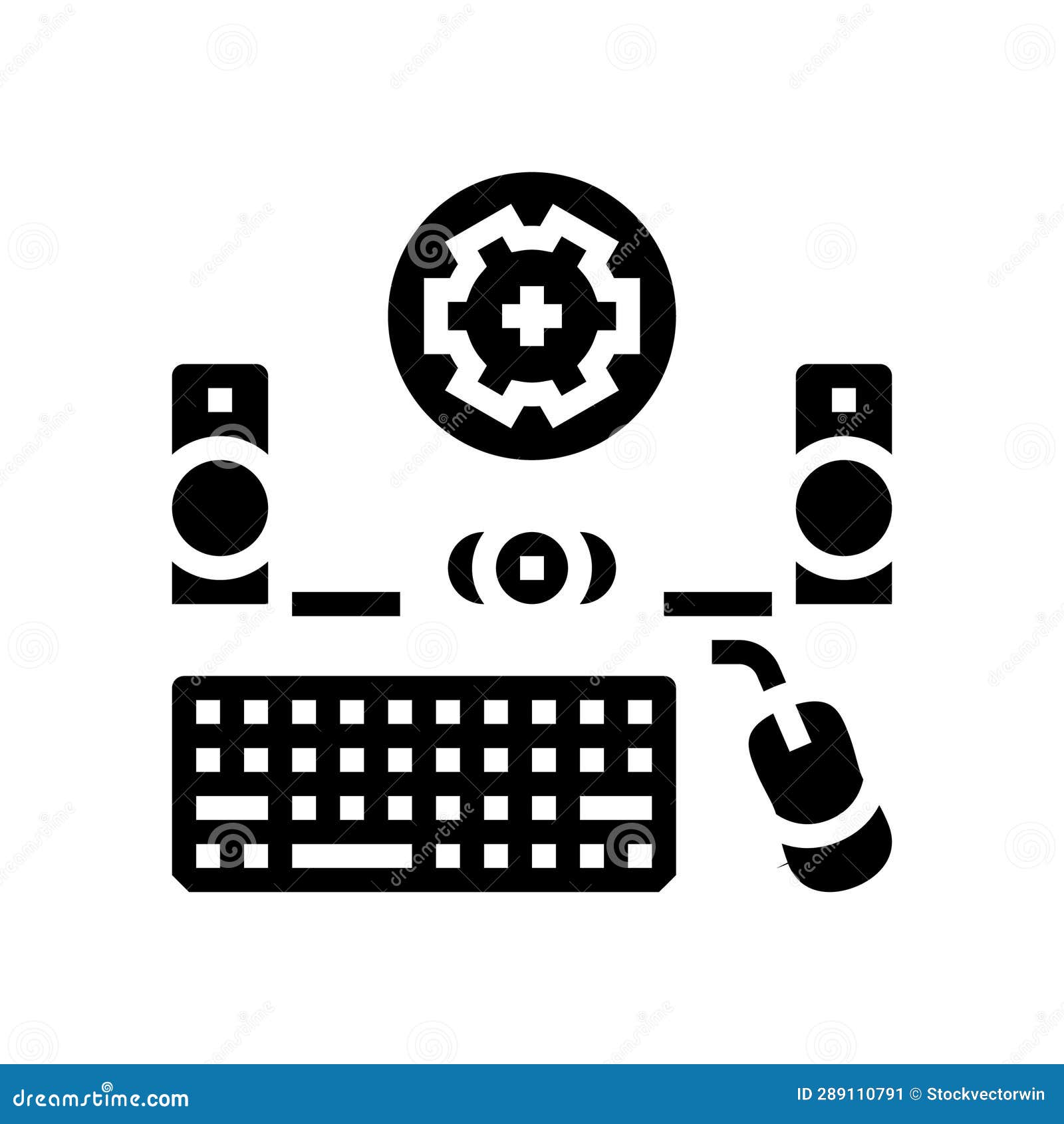 Peripheral Setup Repair Computer Glyph Icon Vector Illustration Stock ...