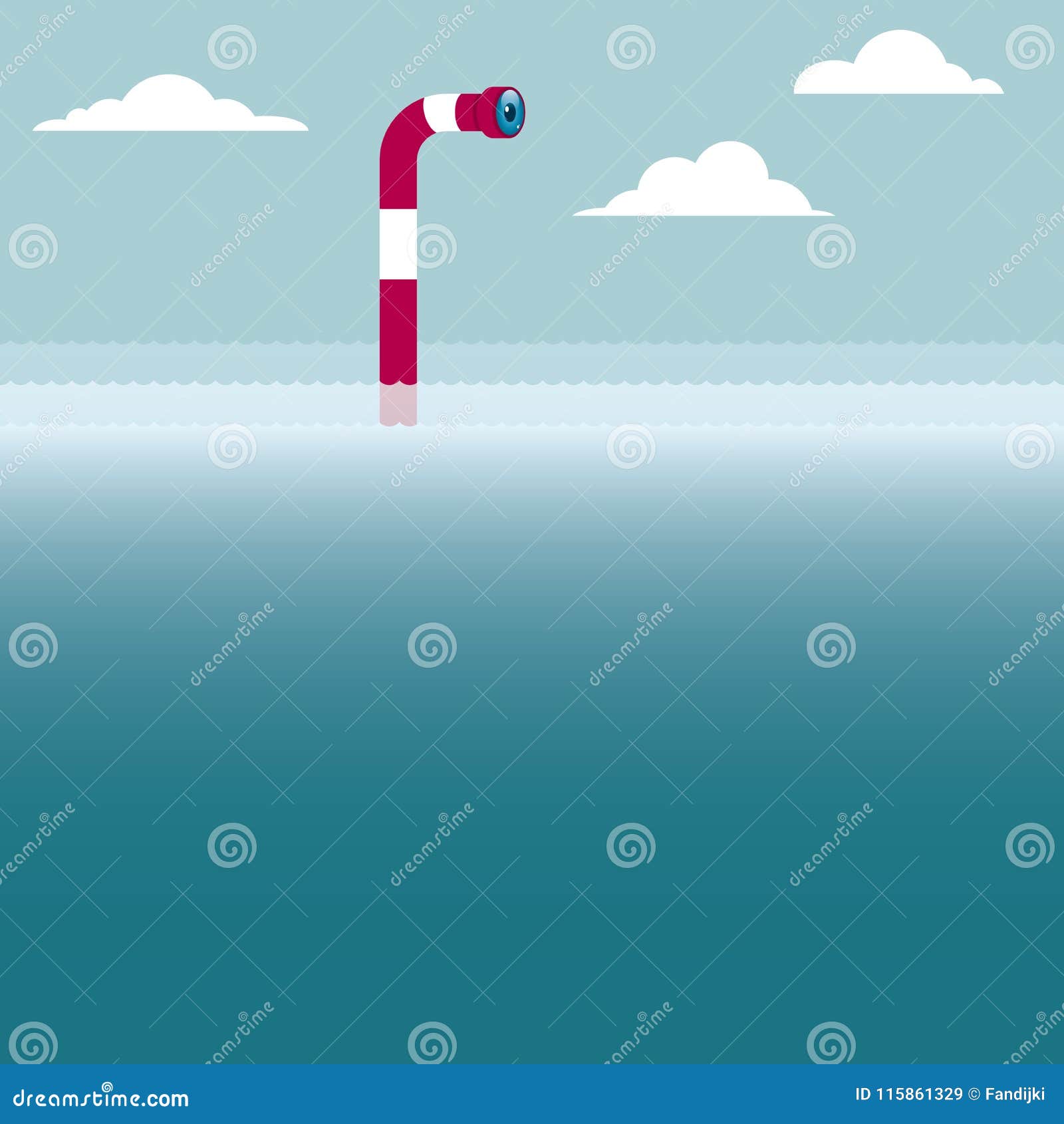 Looking In Periscope Or Binoculars At Target On Black Background. Sight ...