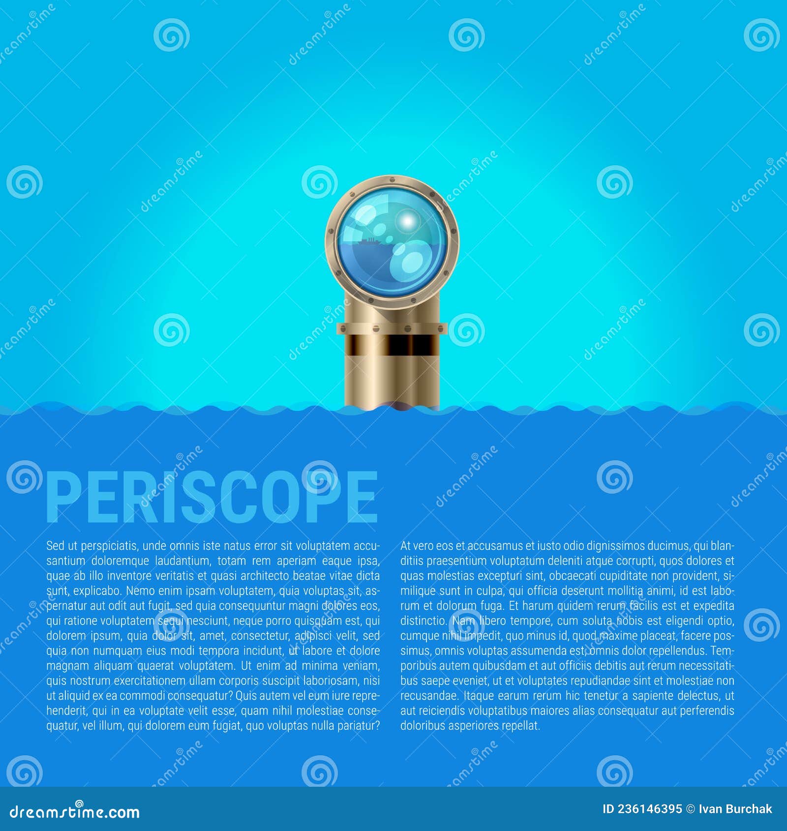 Periscope Background, Sea Waves Vector Background Stock Illustration ...