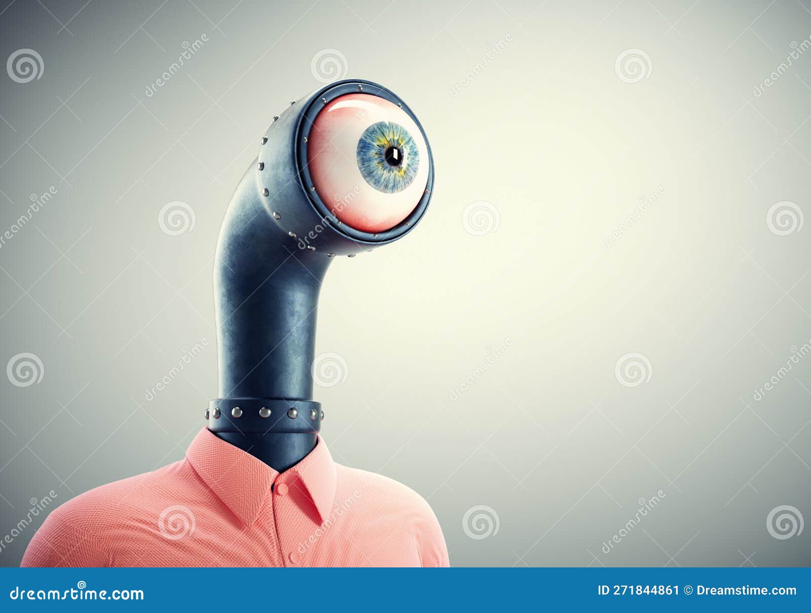 Periscope With An Eye. Follower And Spying Concept Royalty-Free Cartoon ...