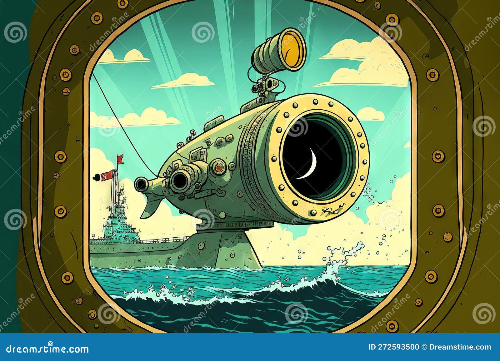 Submarine Retro Icon, Simple Black Style Cartoon Vector | CartoonDealer ...