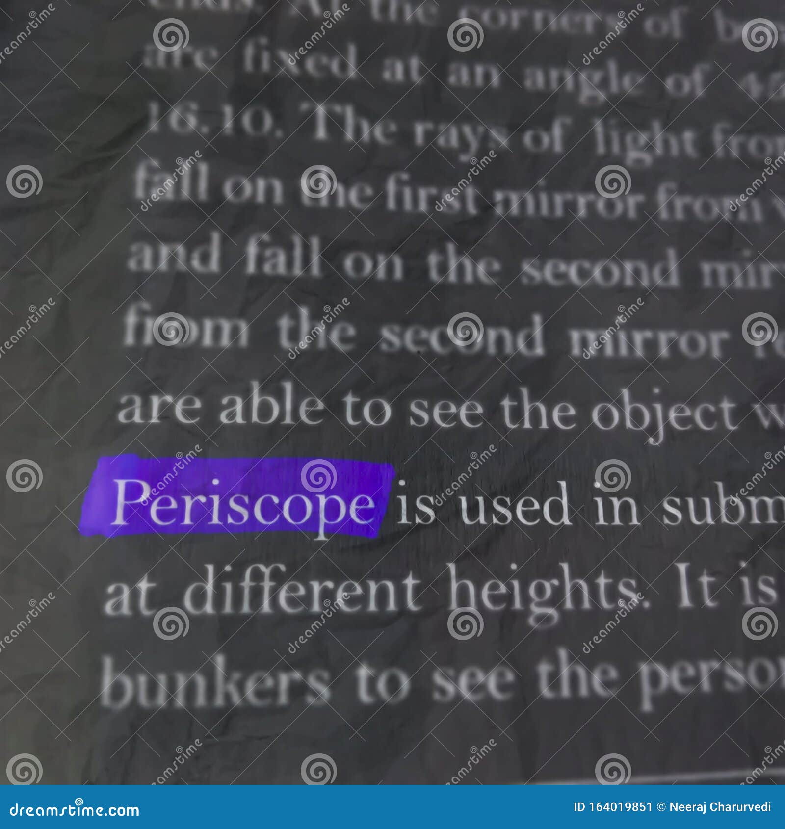 Periscope Physics Related Terminology Displayed On Dark Highlighted ...