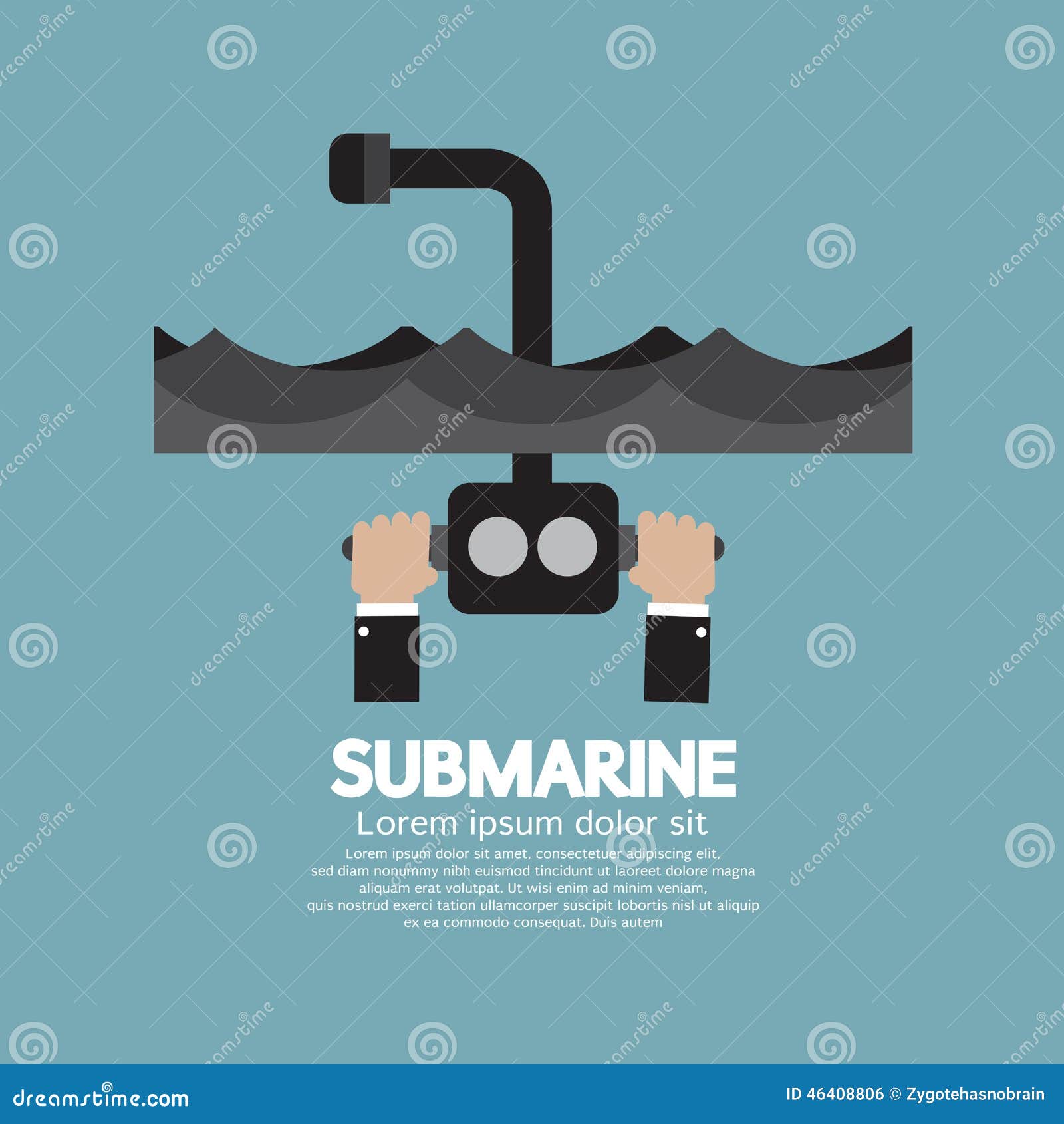 Periscope of Submarine Under the Ocean Stock Vector - Illustration of ...