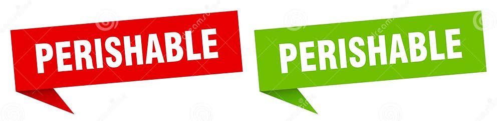 Perishable Banner. Perishable Speech Bubble Label Set Stock Vector ...