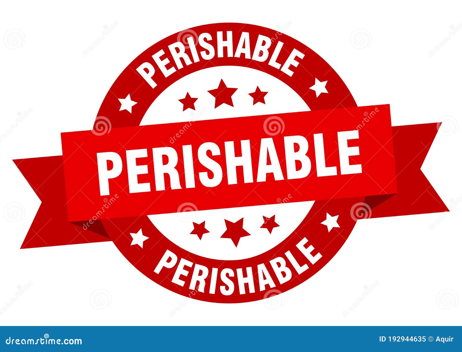 Perishable Round Ribbon Isolated Label. Perishable Sign Stock Vector ...