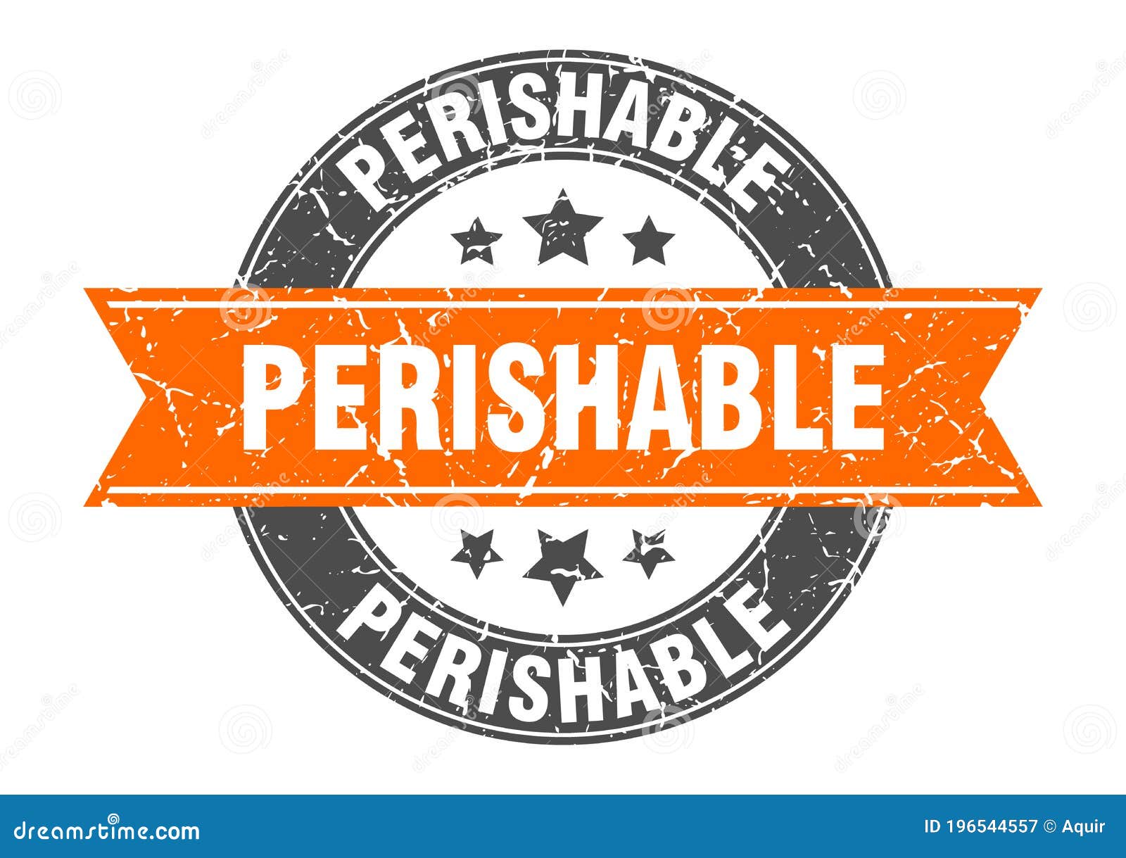 Perishable Round Stamp with Ribbon. Label Sign Stock Vector ...