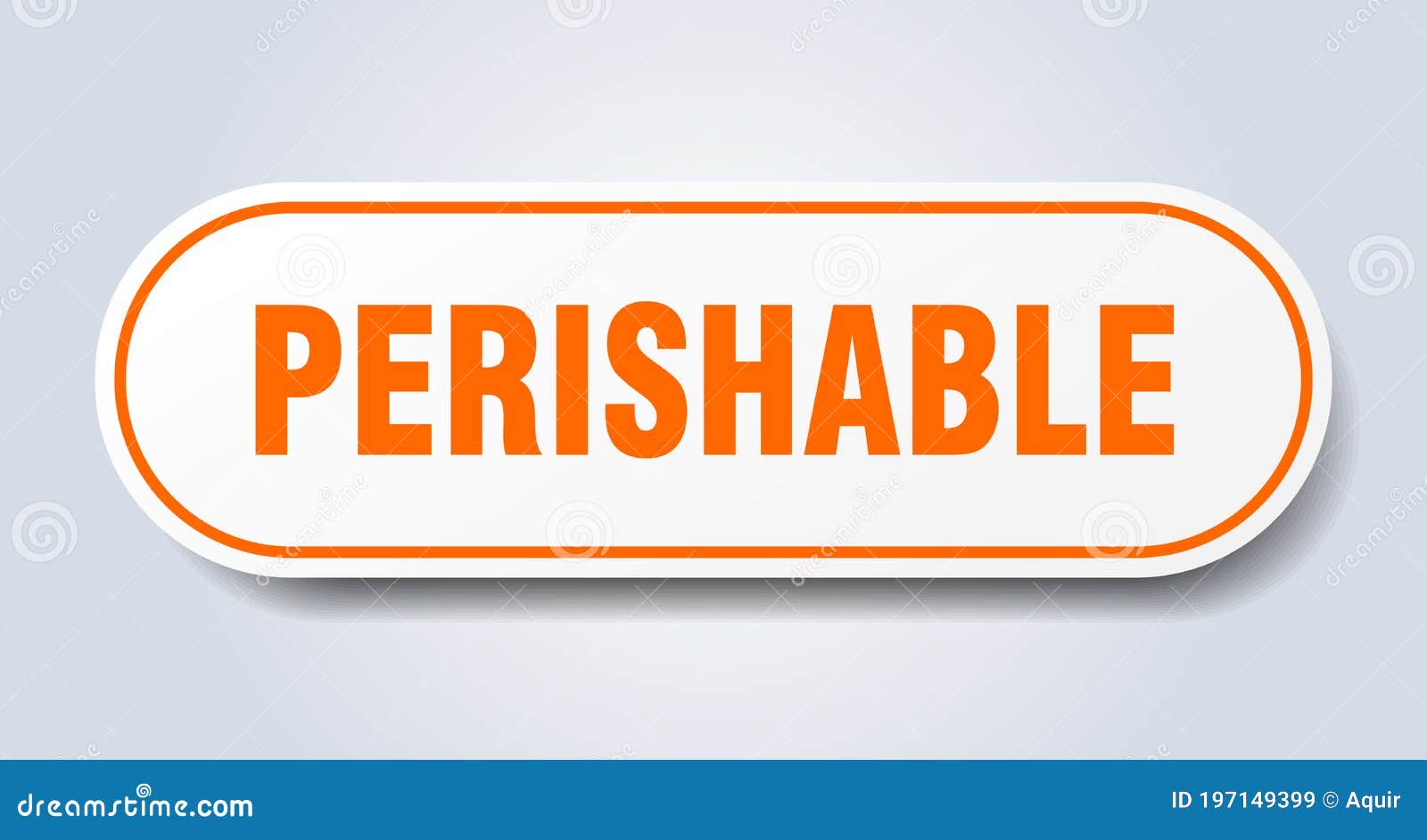 Perishable Sign. Rounded Isolated Button. White Sticker Stock Vector ...