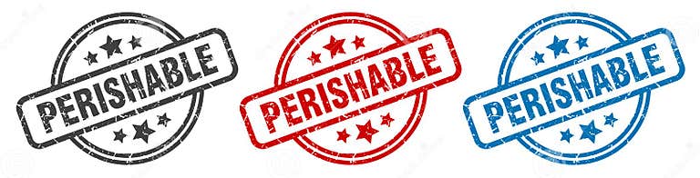 Perishable Stamp. Perishable Round Isolated Sign Stock Vector ...