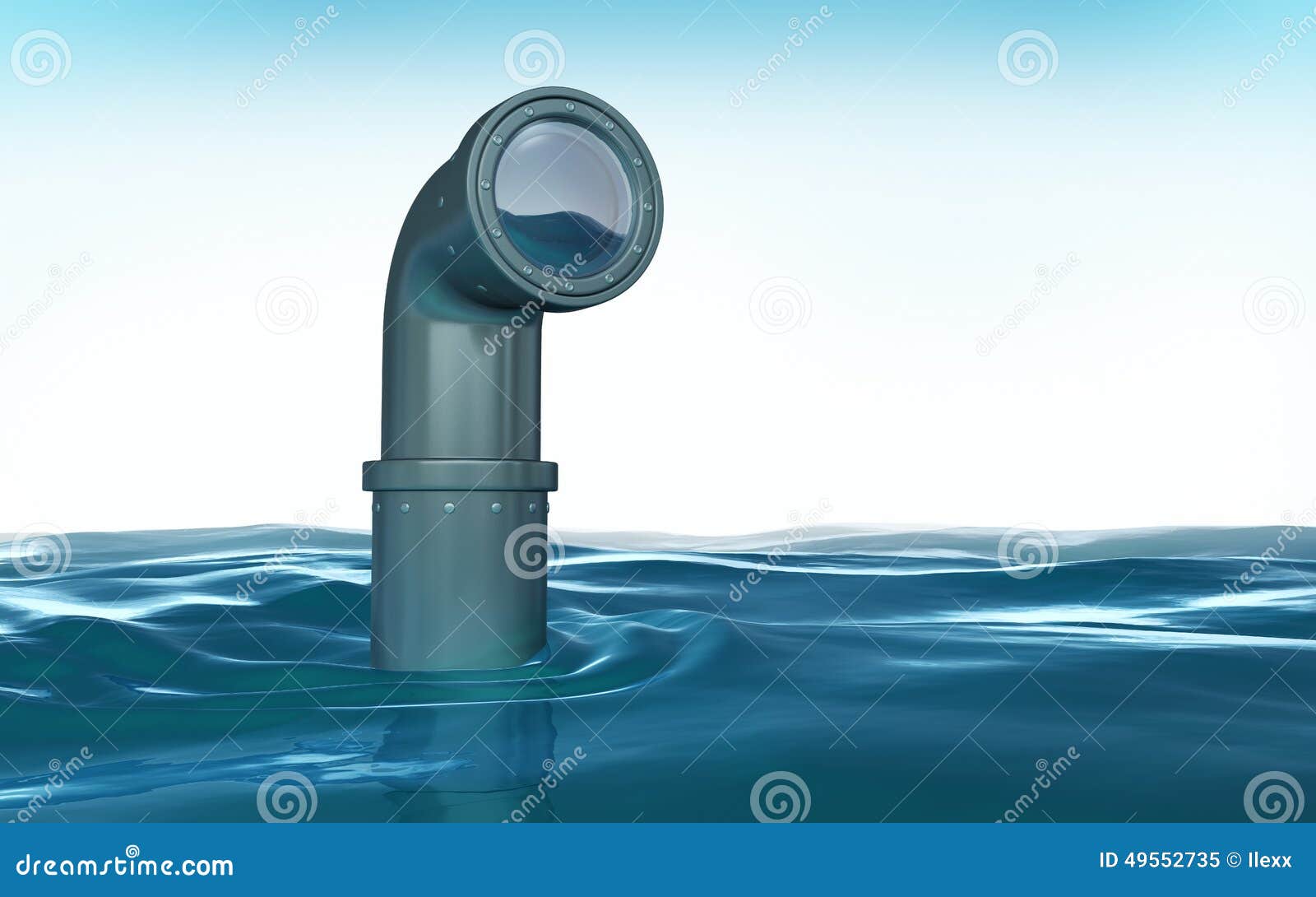 Periskop über dem Wasser stock abbildung. Illustration von haften ...