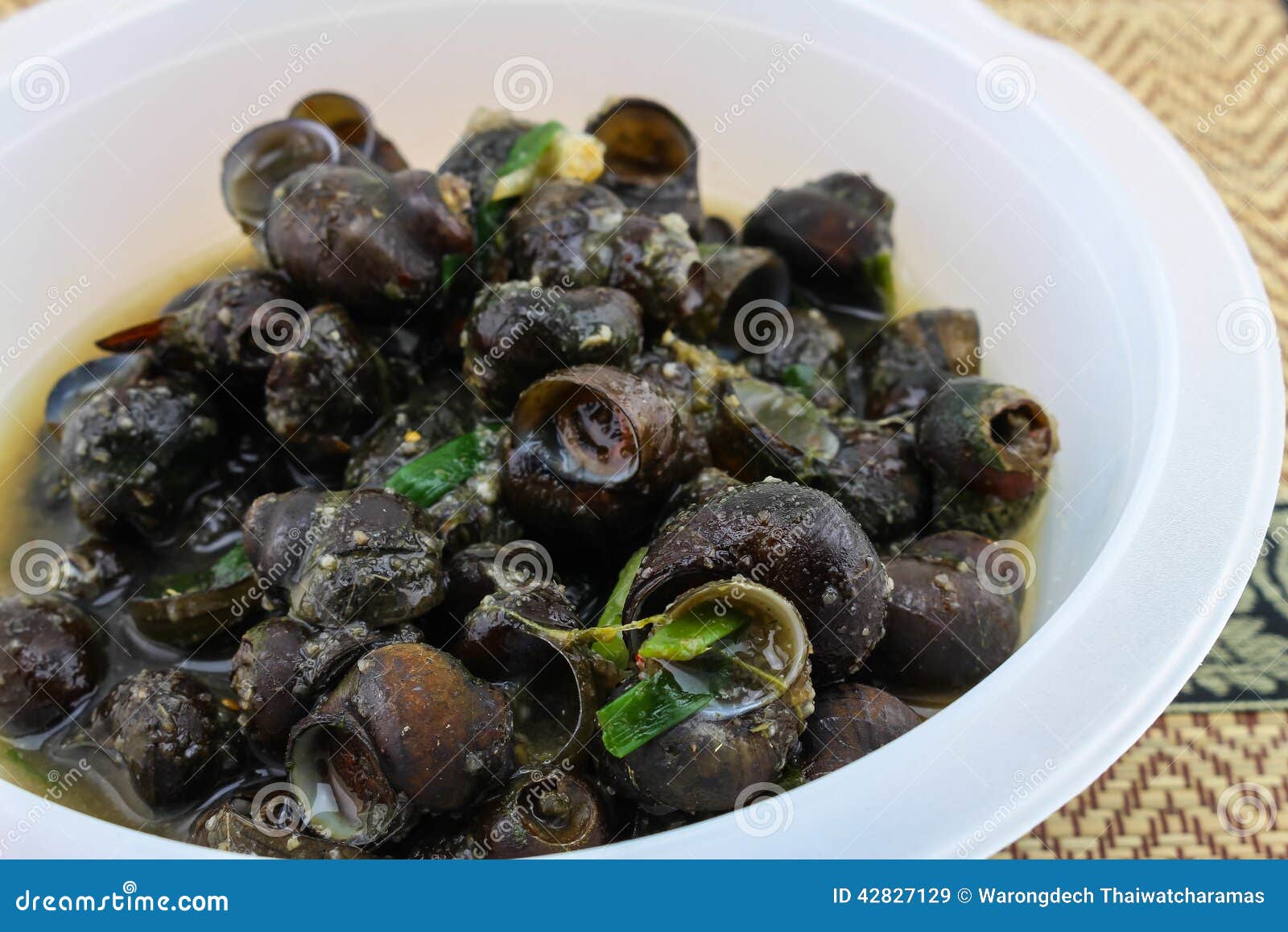 Periwinkle Curry on Mat, Thai Food. Stock Image - Image of food ...