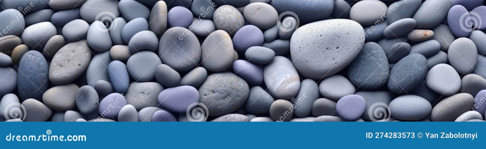 Periwinkle Pebbles Stone Background Panoramic Banner. Generative AI ...