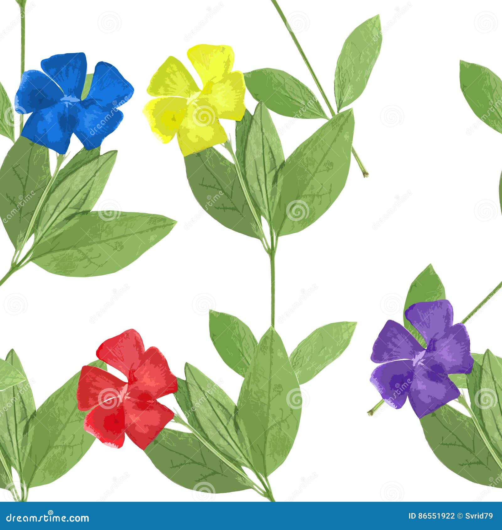 Periwinkle. Seamless Pattern Texture of Flowers. Floral Backgrou Stock ...