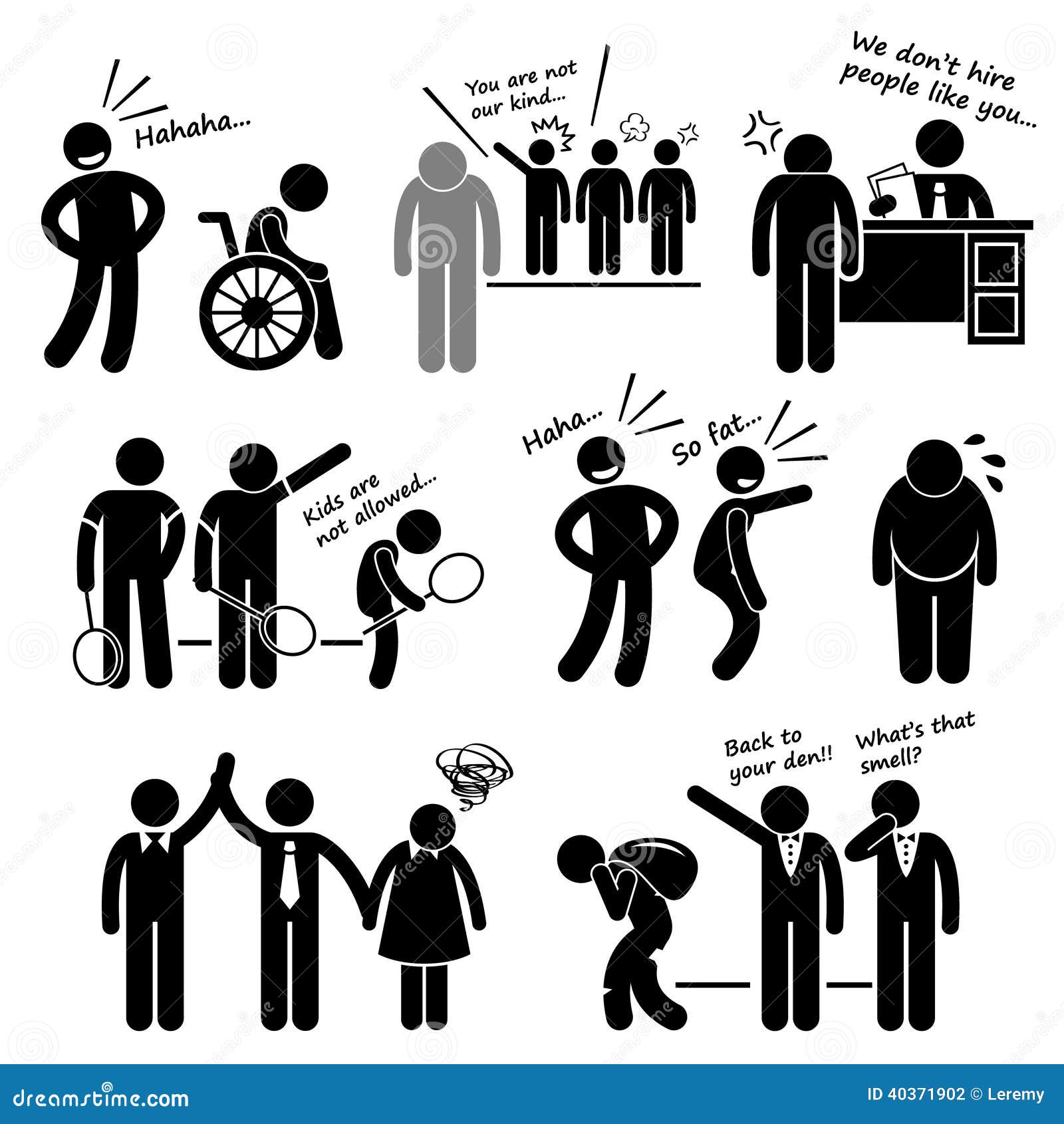 Perjuicio Racista Cliparts En Polarización Negativa De La Discriminación Ilustración Del Vector