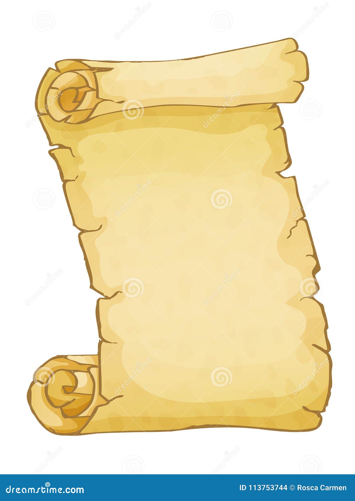 Perkament Op Witte Achtergrond Wordt Geïsoleerd Die Stock Illustratie ...