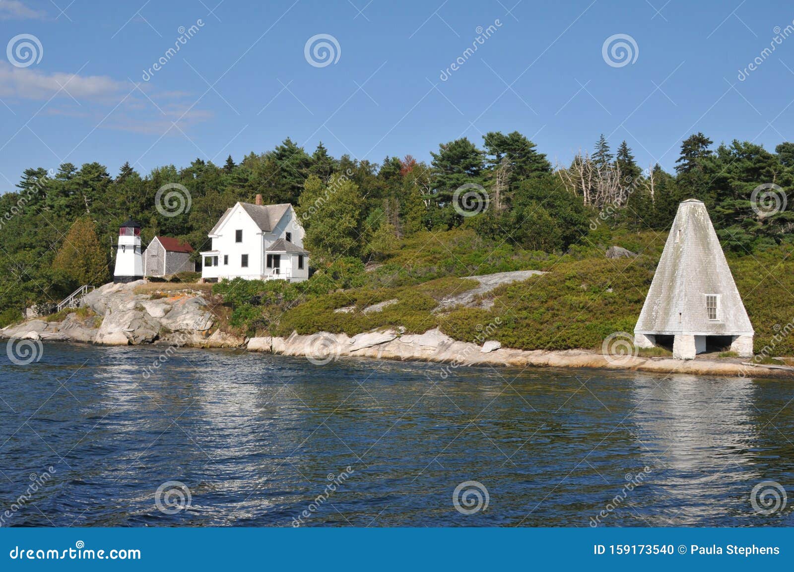Perkins Island Light stock photo. Image of historic - 159173540
