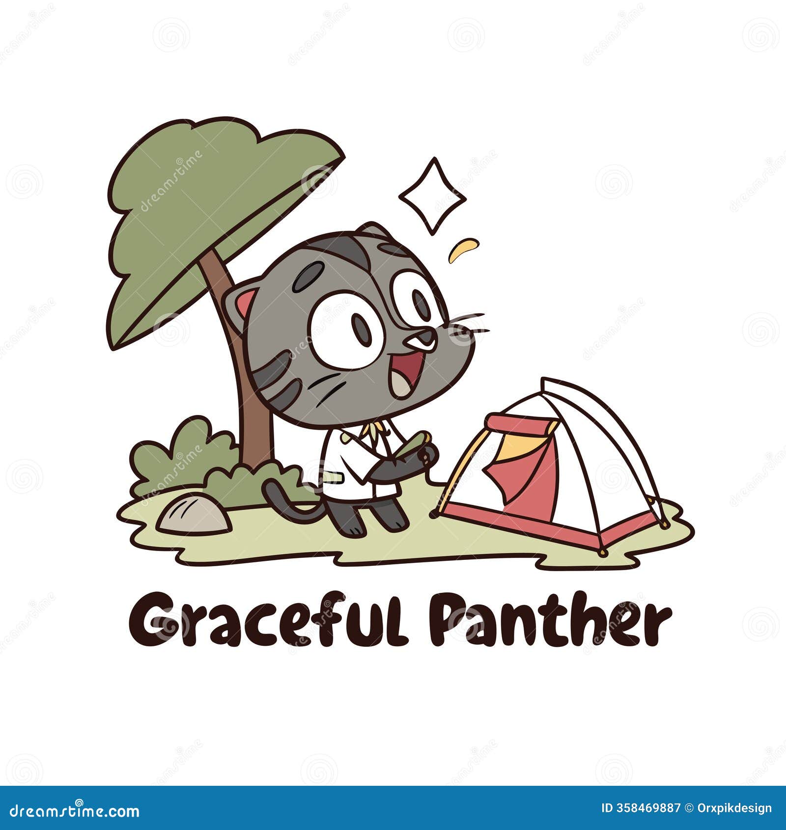 Perky Panther In Comic Drawing Cartoon Vector | CartoonDealer.com ...
