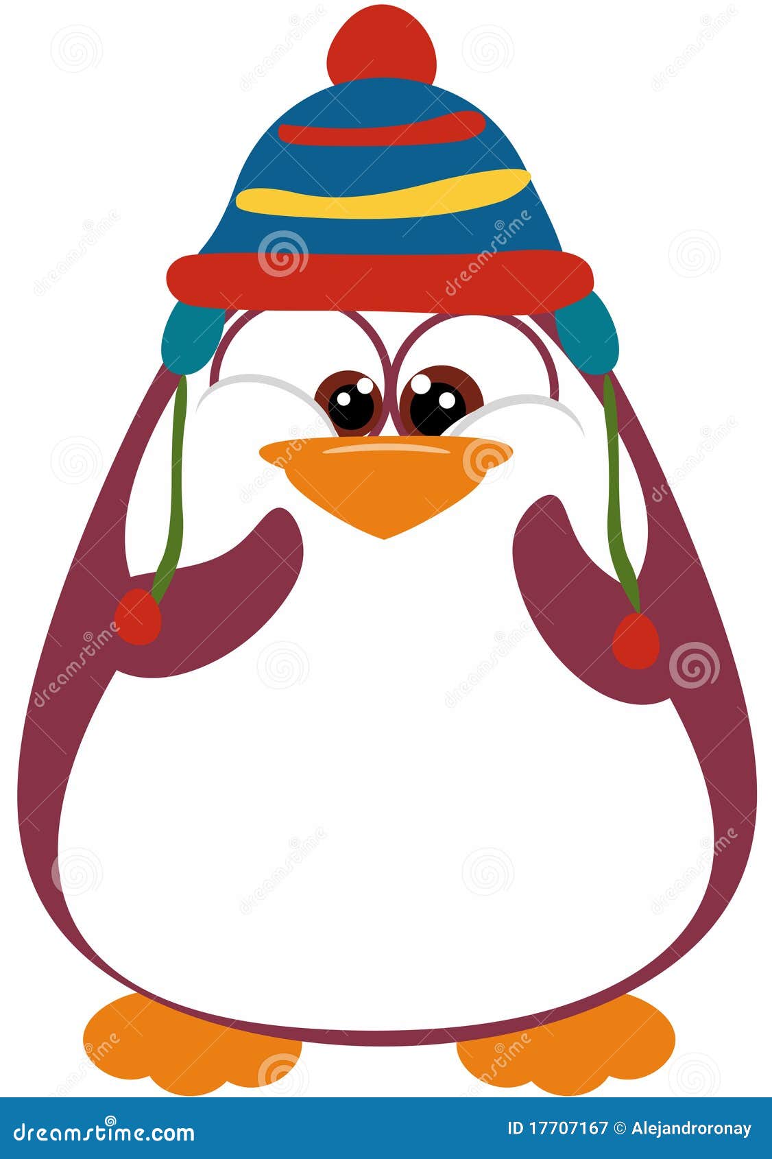 A Perky Penguin Balancing On An Ice Block With Balloons In Flipper ...