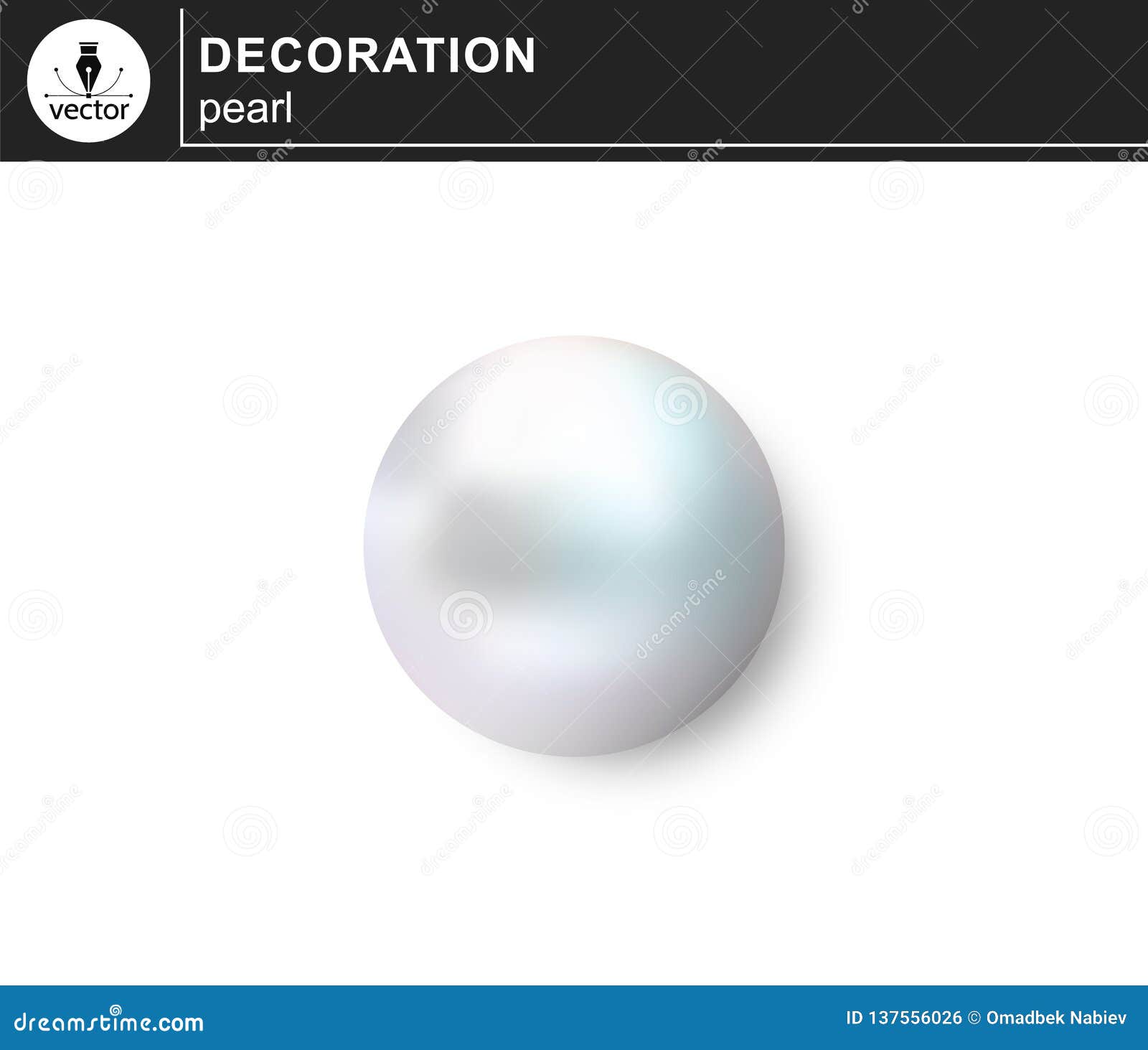 Perla Aislada En El Fondo Blanco Ilustración del Vector - Ilustración ...