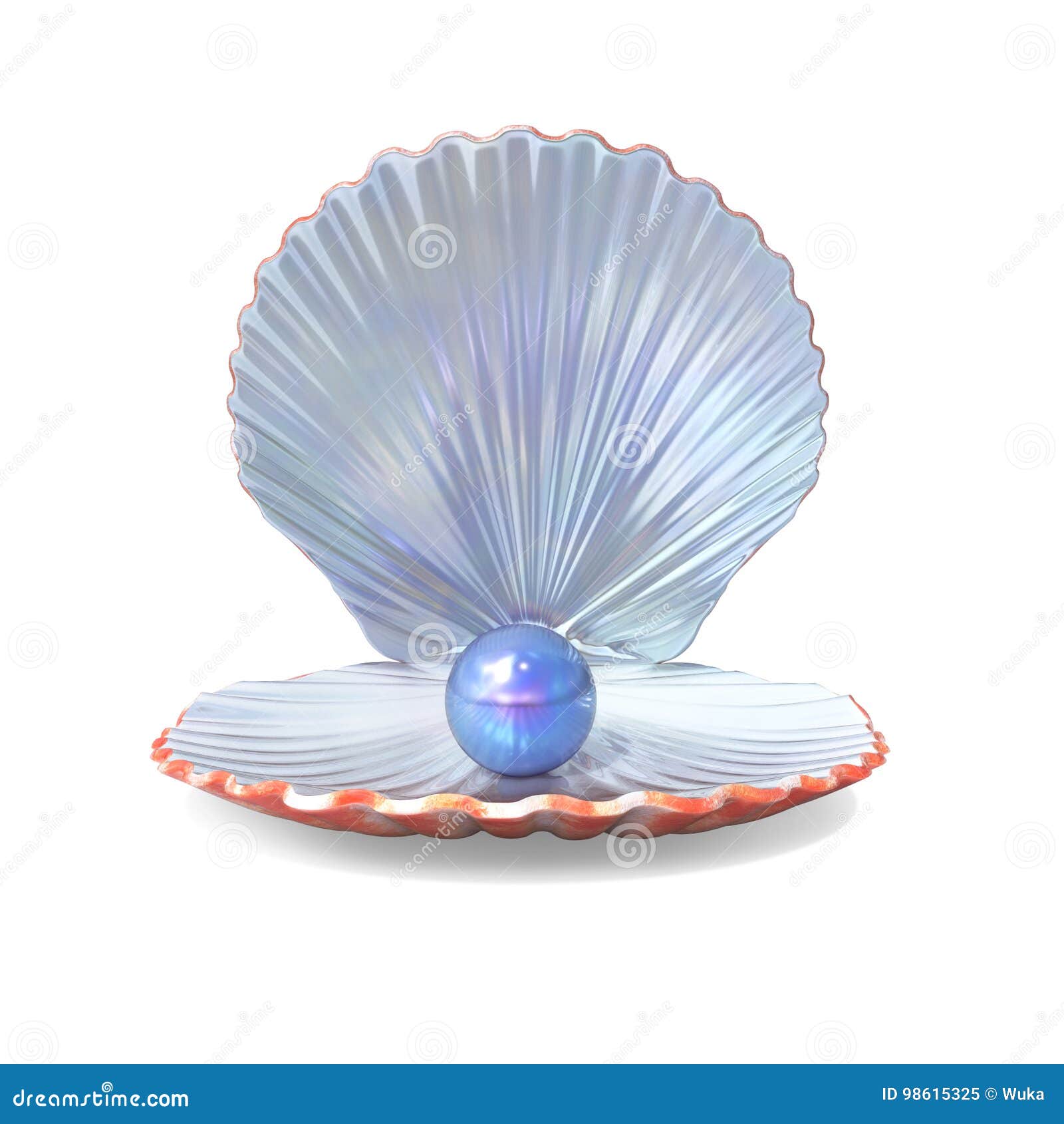 Perla azul en un shell stock de ilustración. Ilustración de perla ...