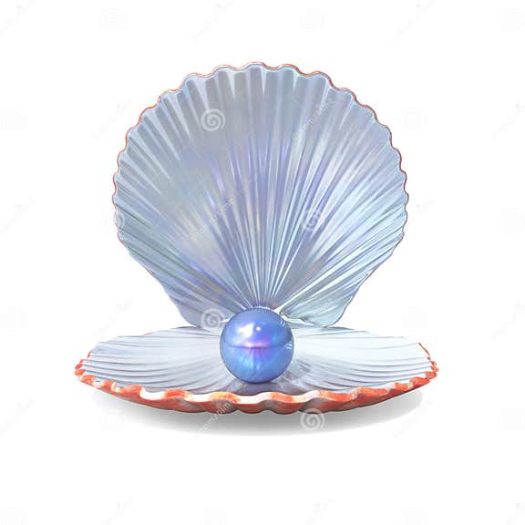 Perla azul en un shell stock de ilustración. Ilustración de perla ...
