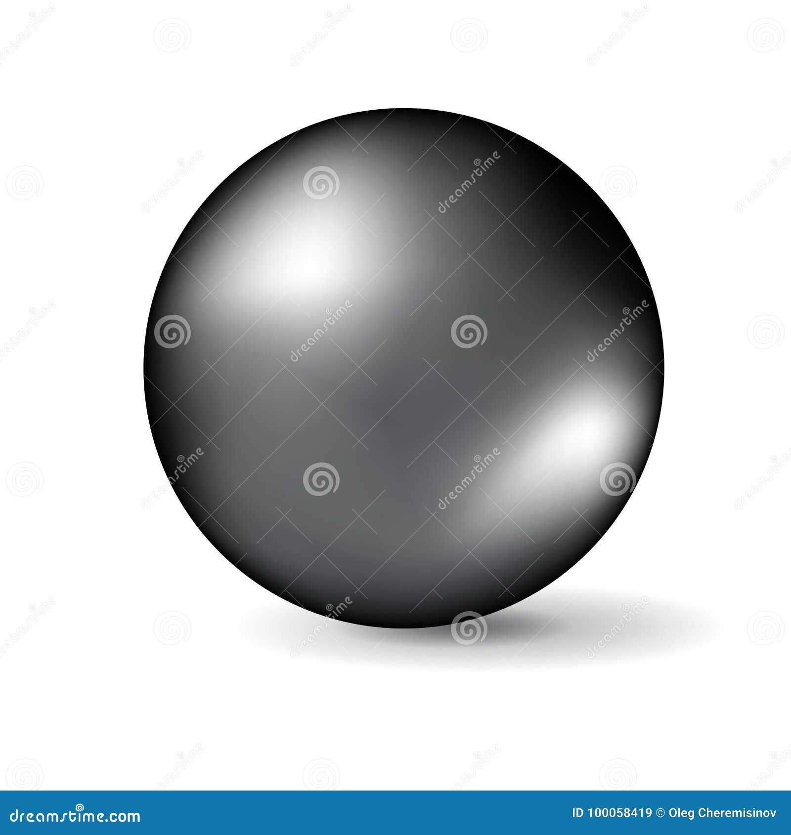 Perla Negra Del Vector Aislada En El Fondo Blanco Ilustración del ...