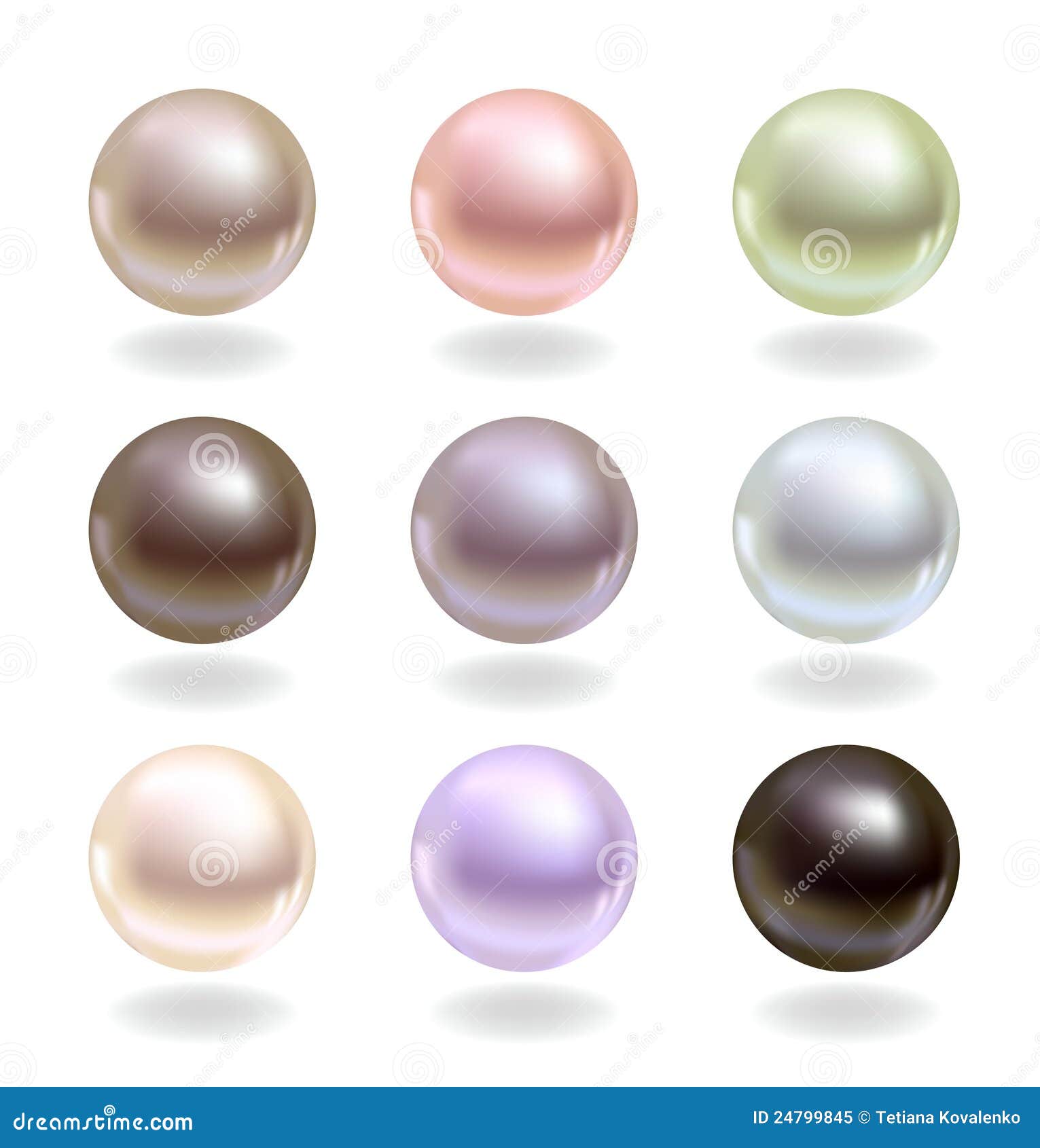 Perlas de diversos colores ilustración del vector. Ilustración de ...