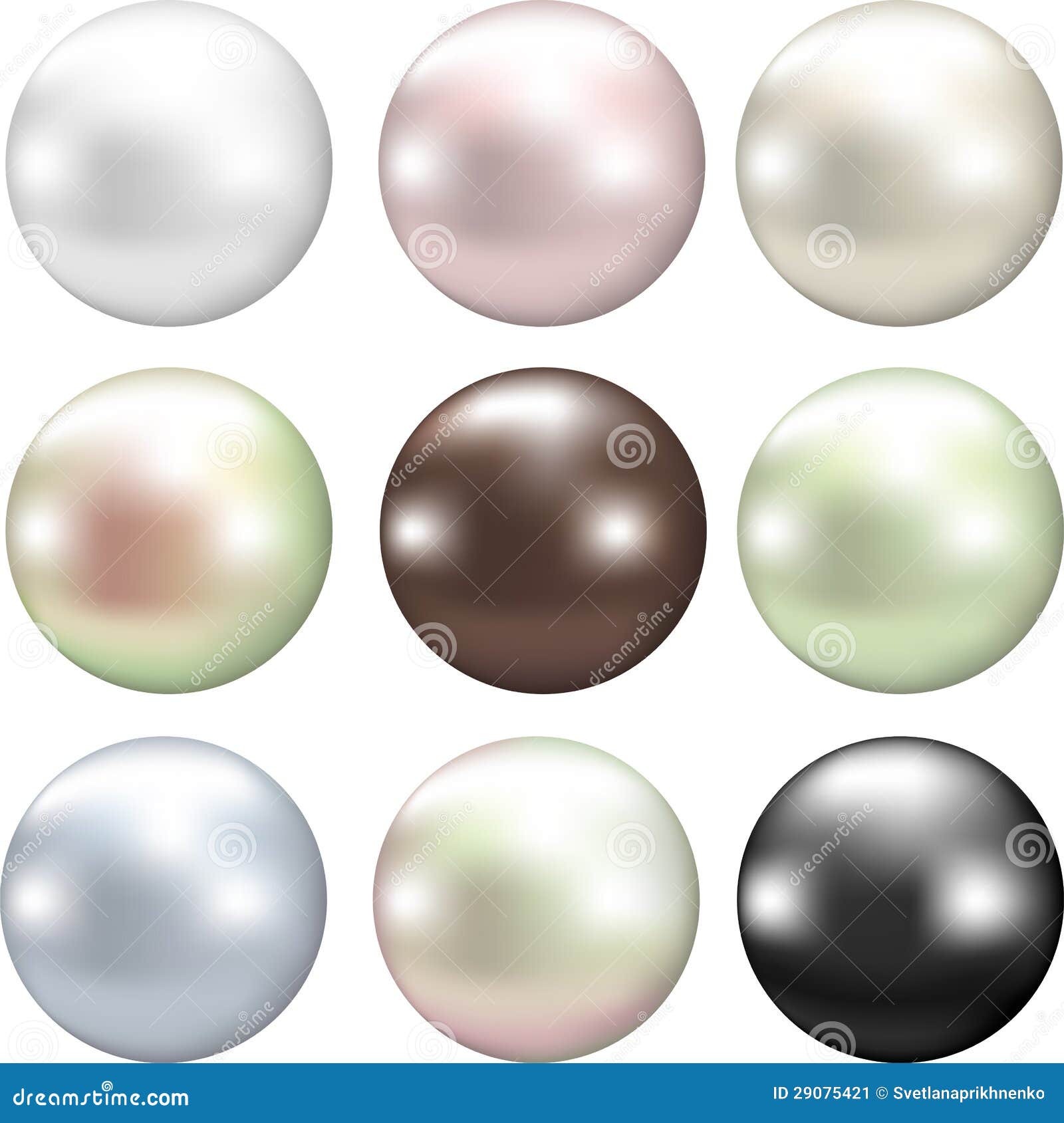 Perlas del color ilustración del vector. Ilustración de verde - 29075421