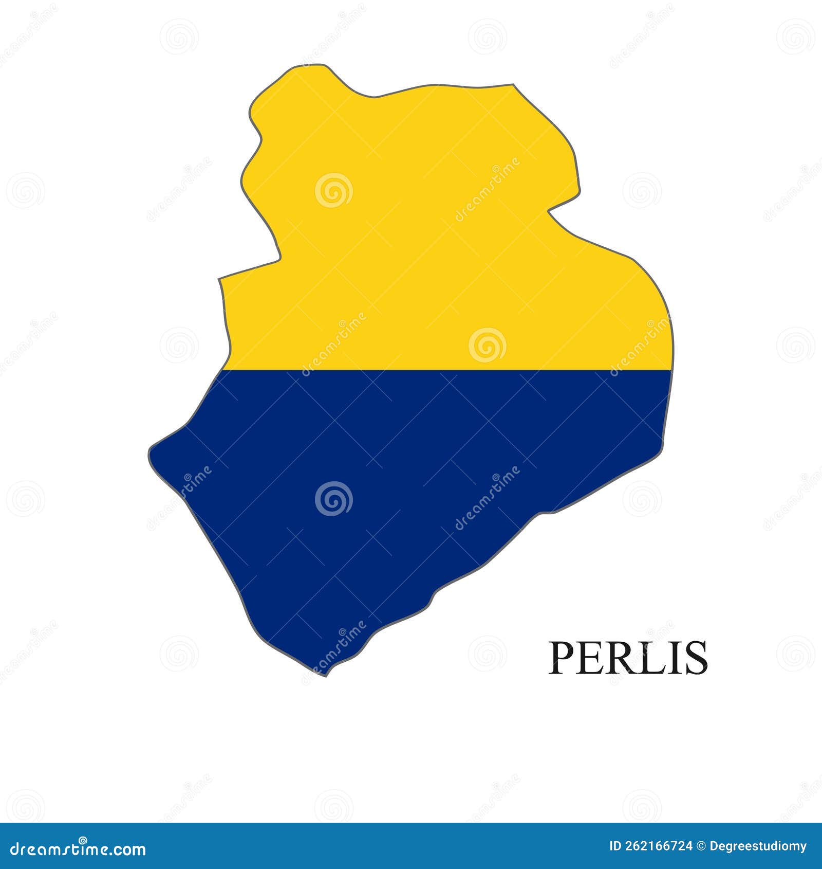 Perlis Map Vector Illustration. Stock Vector - Illustration of location ...