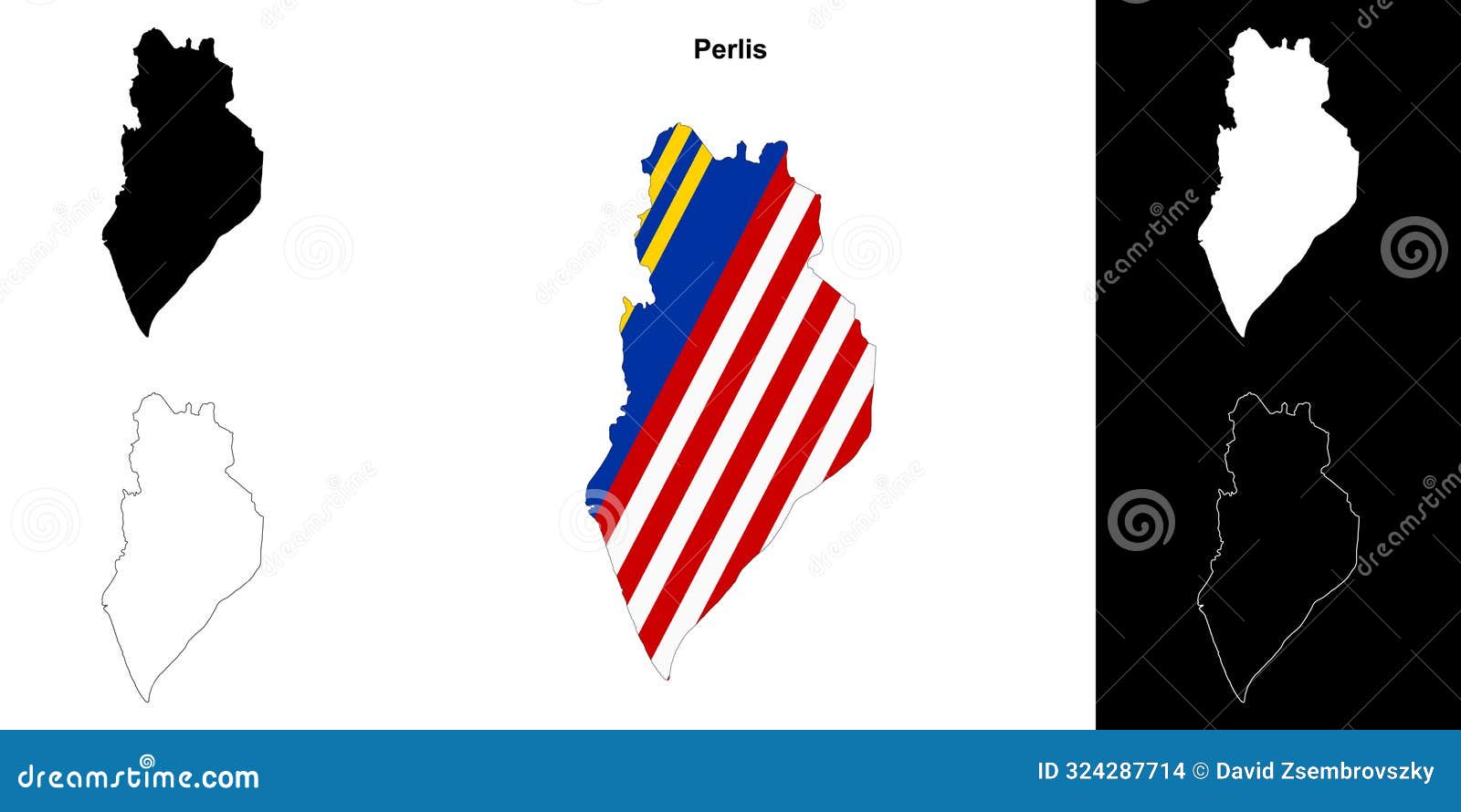 Perlis outline map stock illustration. Illustration of isolated - 324287714