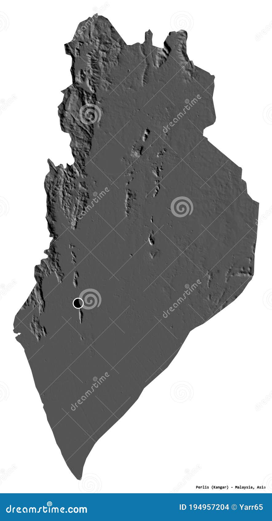 Perlis, State of Malaysia, on White. Bilevel Stock Illustration ...