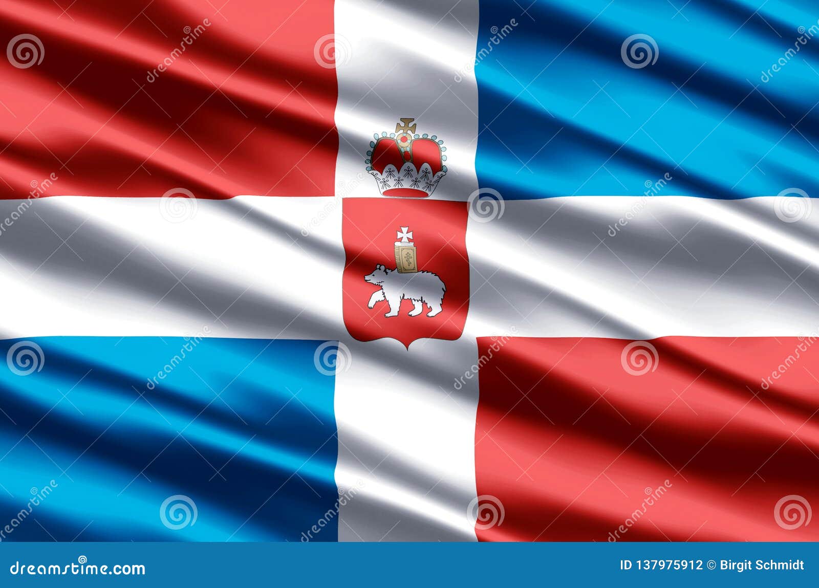 Perm Realistic Flag Illustration. Stock Illustration - Illustration of ...