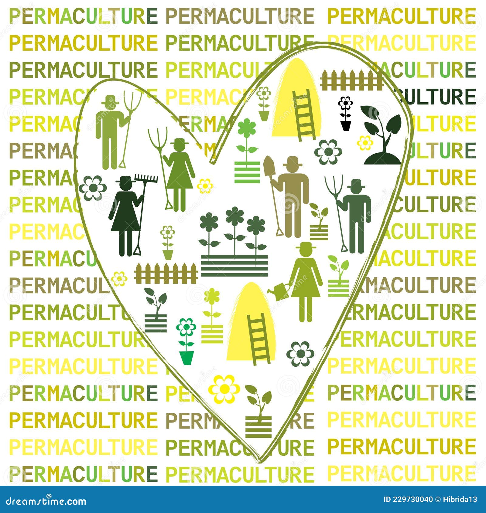 Permaculture Icons Depict Sustainability, Community, And Biodiversity ...