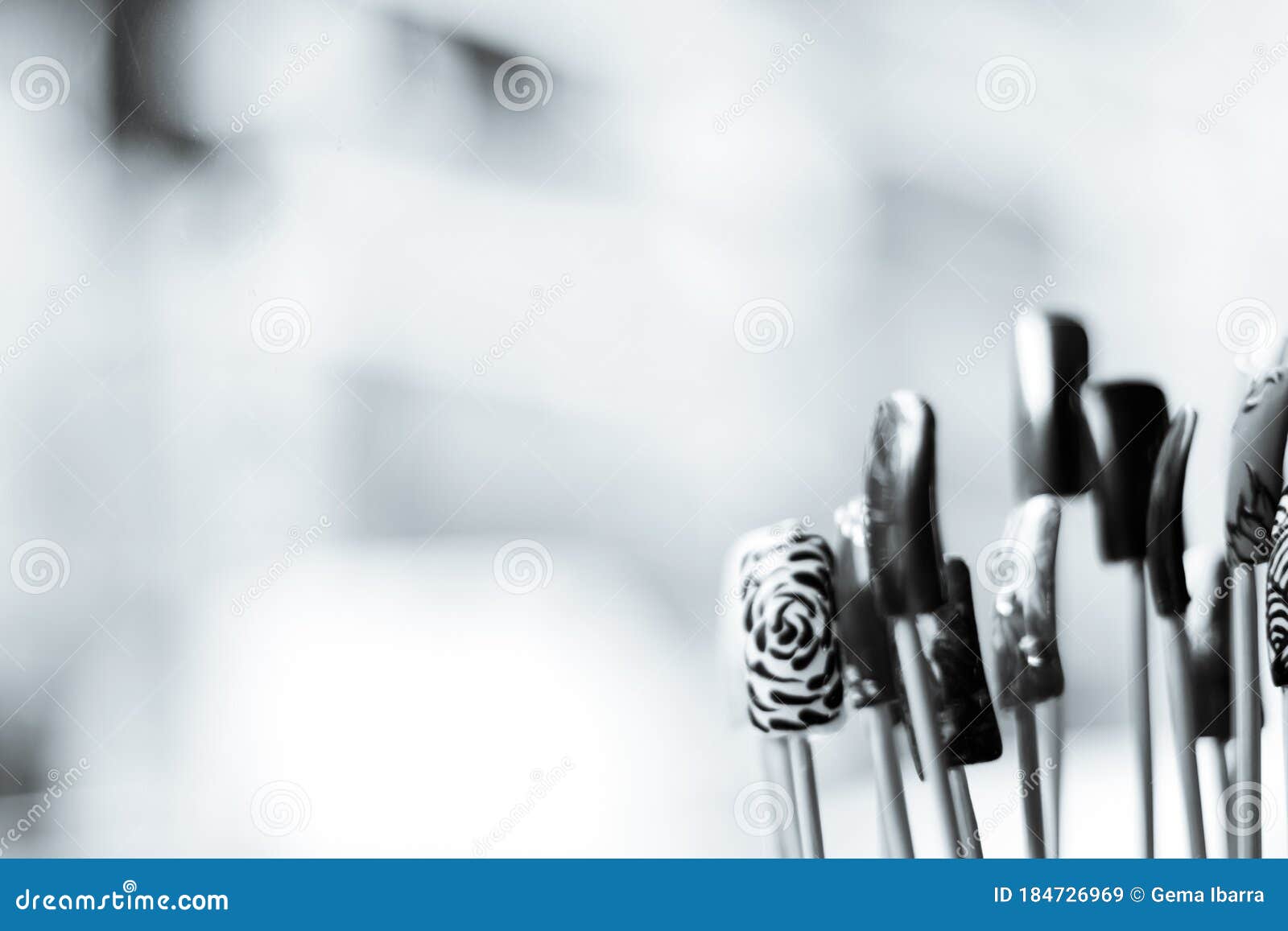 Permanent Acrylic Nail Sample. Different Designs Stock Image - Image of ...