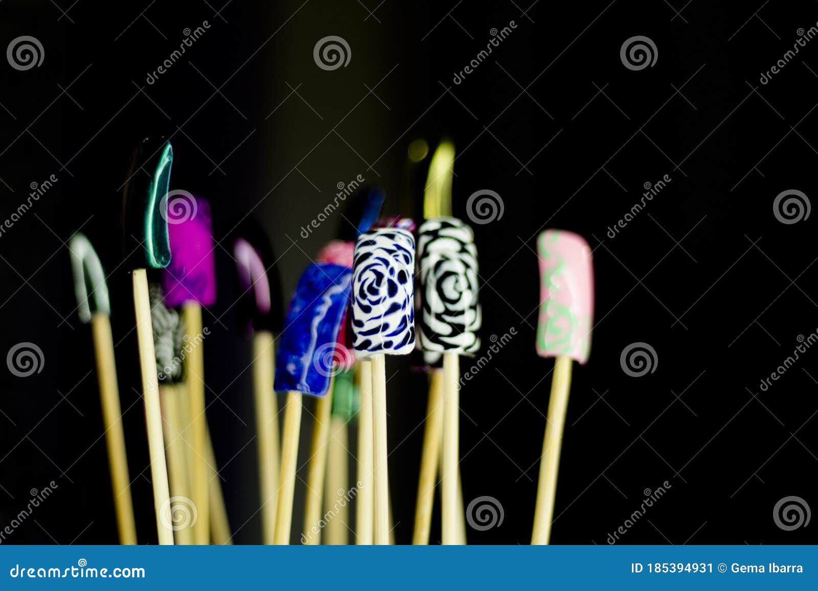 Permanent Acrylic Nail Sample. Different Designs Royalty-Free Stock ...