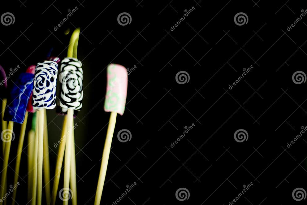 Permanent Acrylic Nail Sample. Different Designs Stock Image - Image of ...