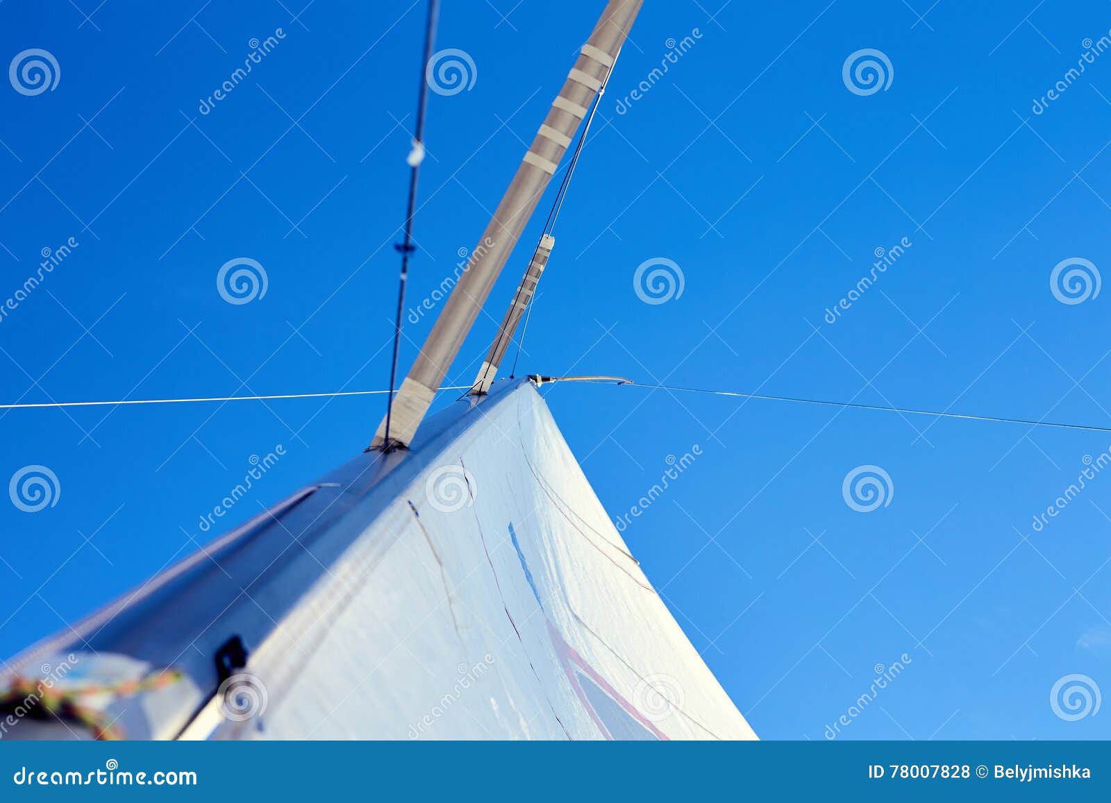 Permanent Backstay is Attached To the Top of the Mast. Stock Photo ...