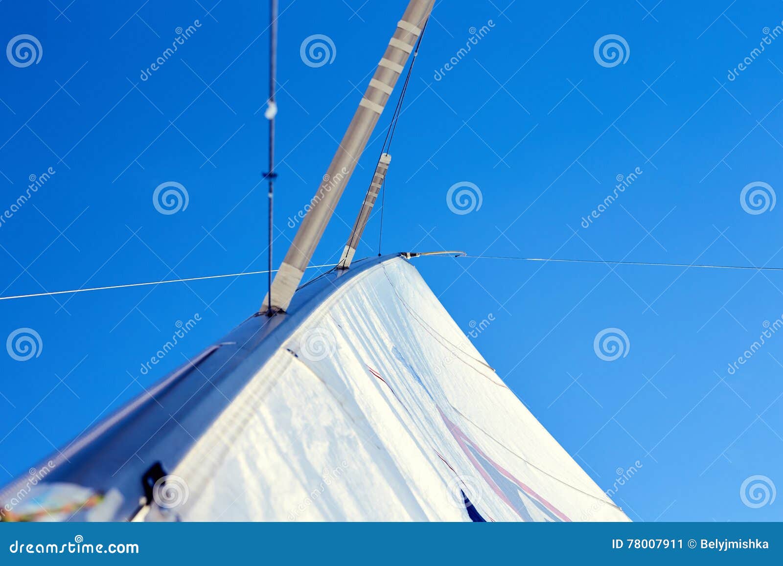 Permanent Backstay is Attached To the Top of the Mast. Stock Image ...