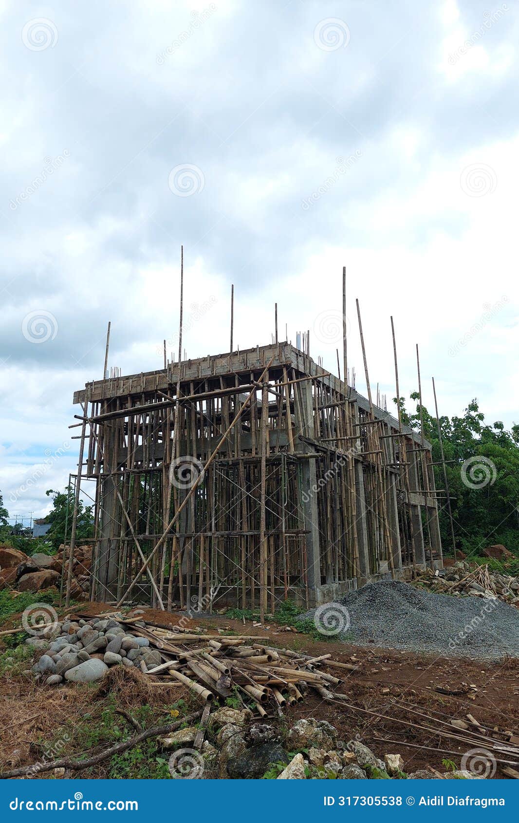 The Permanent House is Still Under Construction Stock Photo - Image of ...