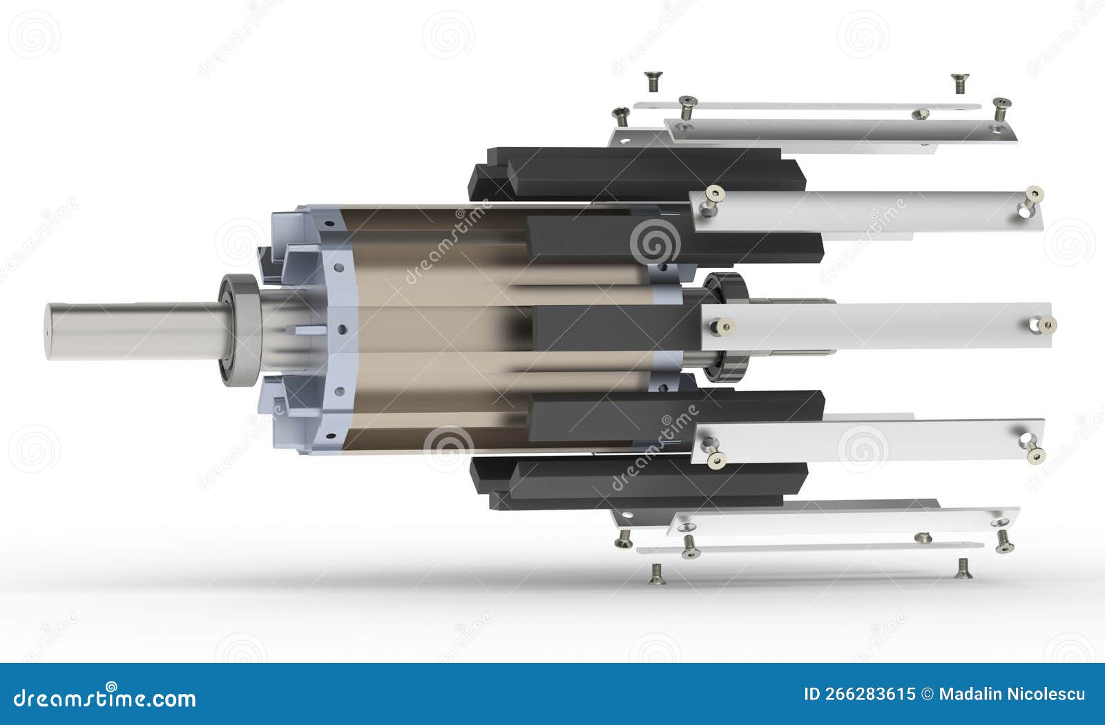 Permanent Magnet Rotor Used for Electric Generators 3D Rendering Stock ...