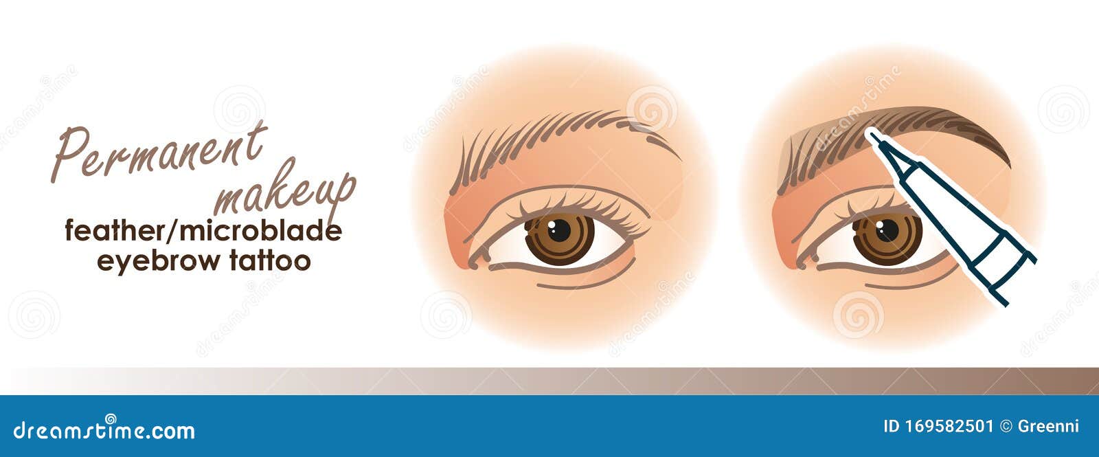 Permanent Makeup Illustration. Feather, Microblade Eyebrow Tattoo ...
