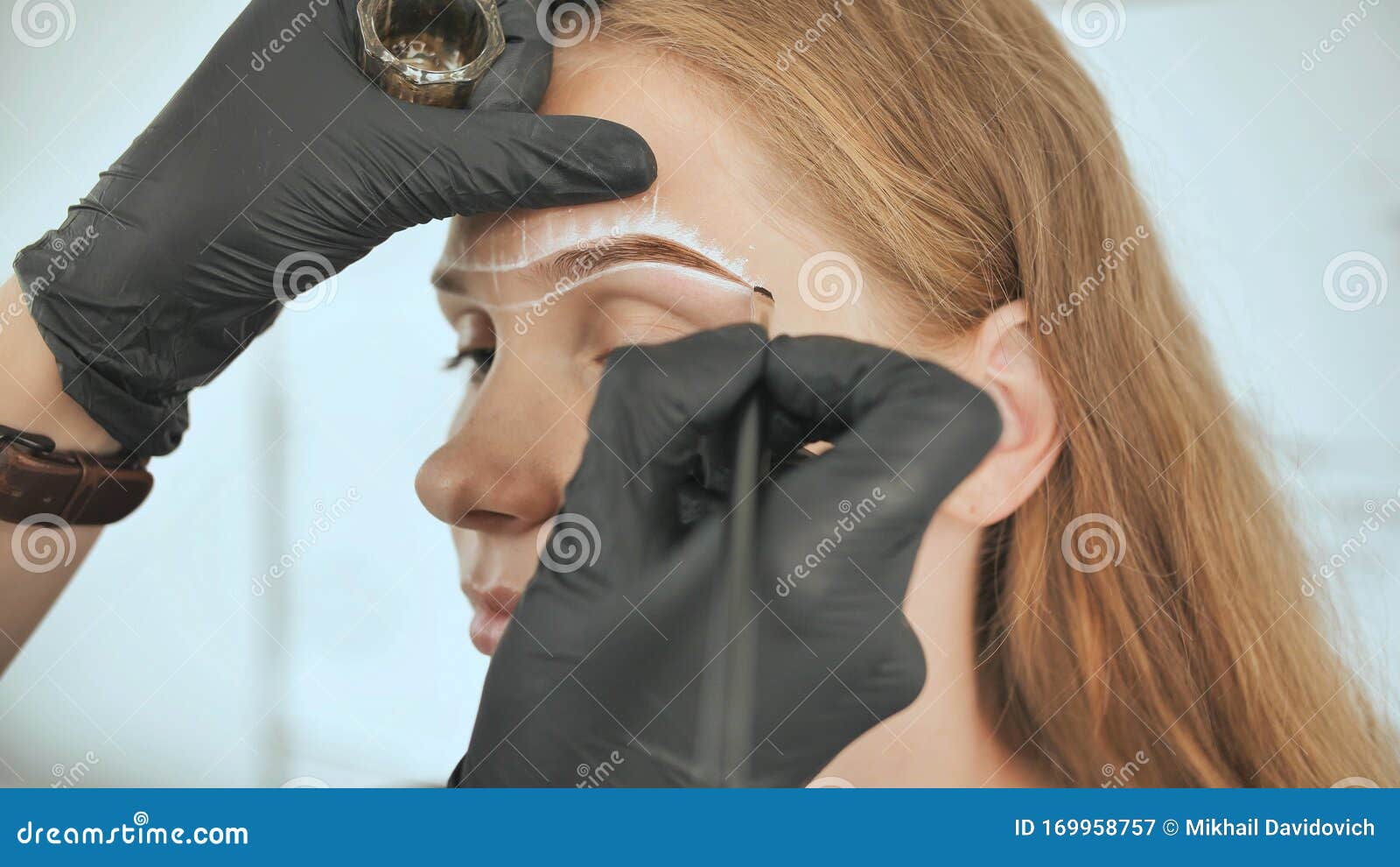 Permanent Makeup. Permanent Tattooing of Eyebrows Stock Image - Image ...