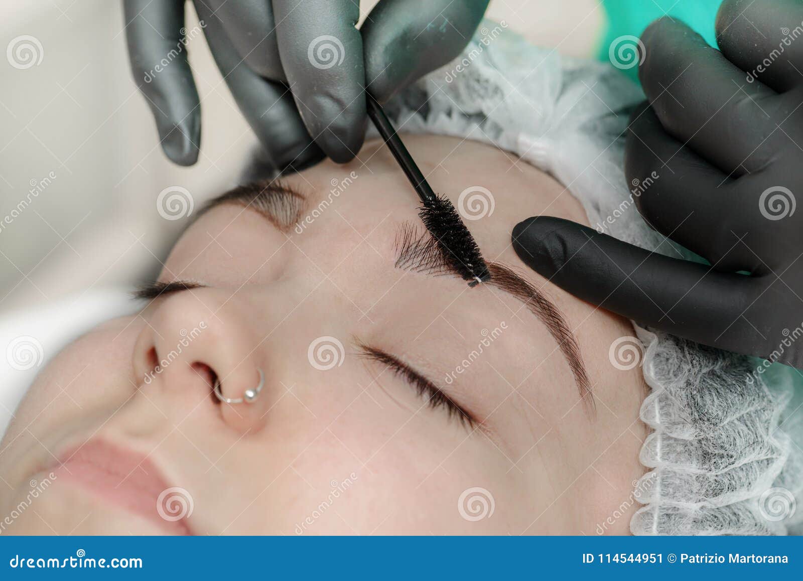 Permanent Makeup. Permanent Tattooing of Eyebrows Stock Image - Image ...
