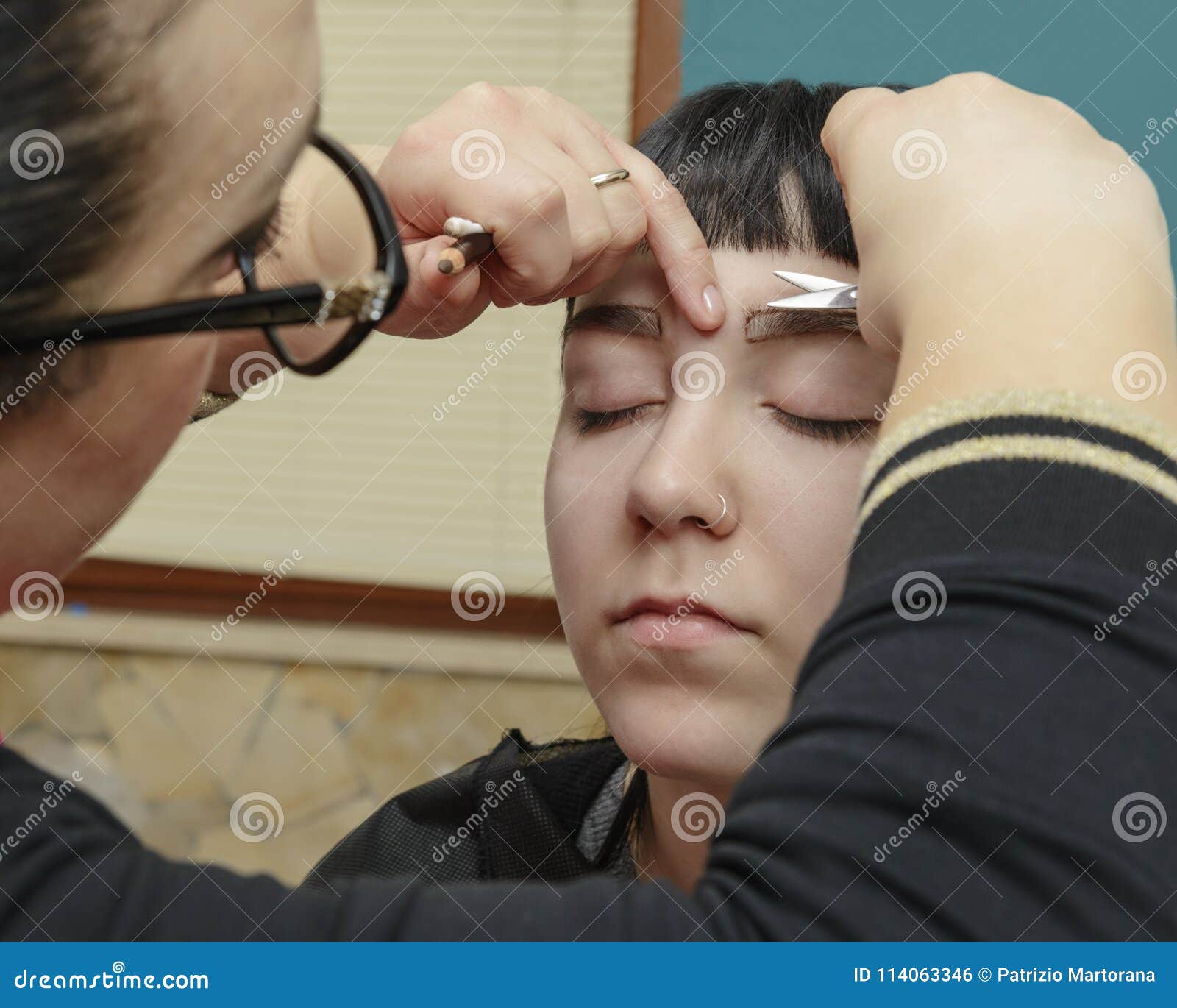 Permanent Makeup. Permanent Tattooing of Eyebrows Stock Photo - Image ...