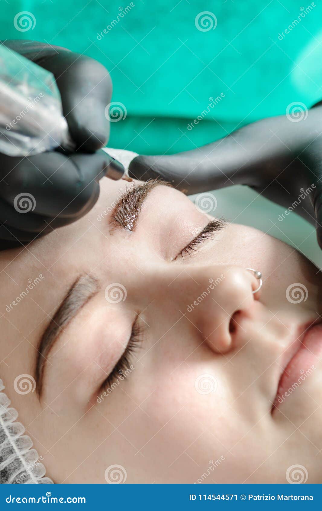 Permanent Makeup. Permanent Tattooing of Eyebrows Stock Image - Image ...